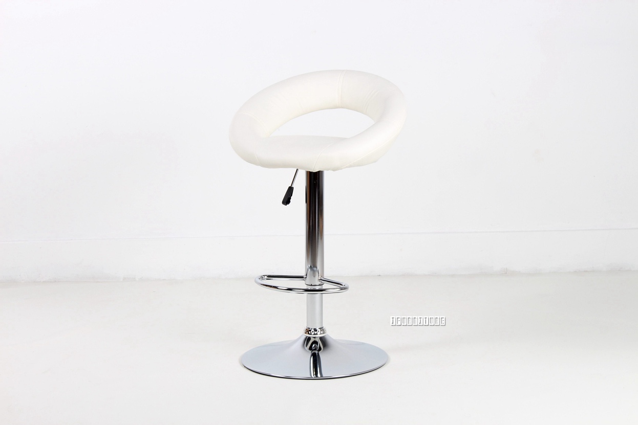ANNIE Adjustable Swivel Gas Lift Bar Stool -White