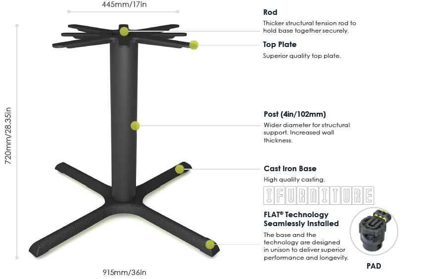 KX36 FLATTECH Auto Adjust Table Base