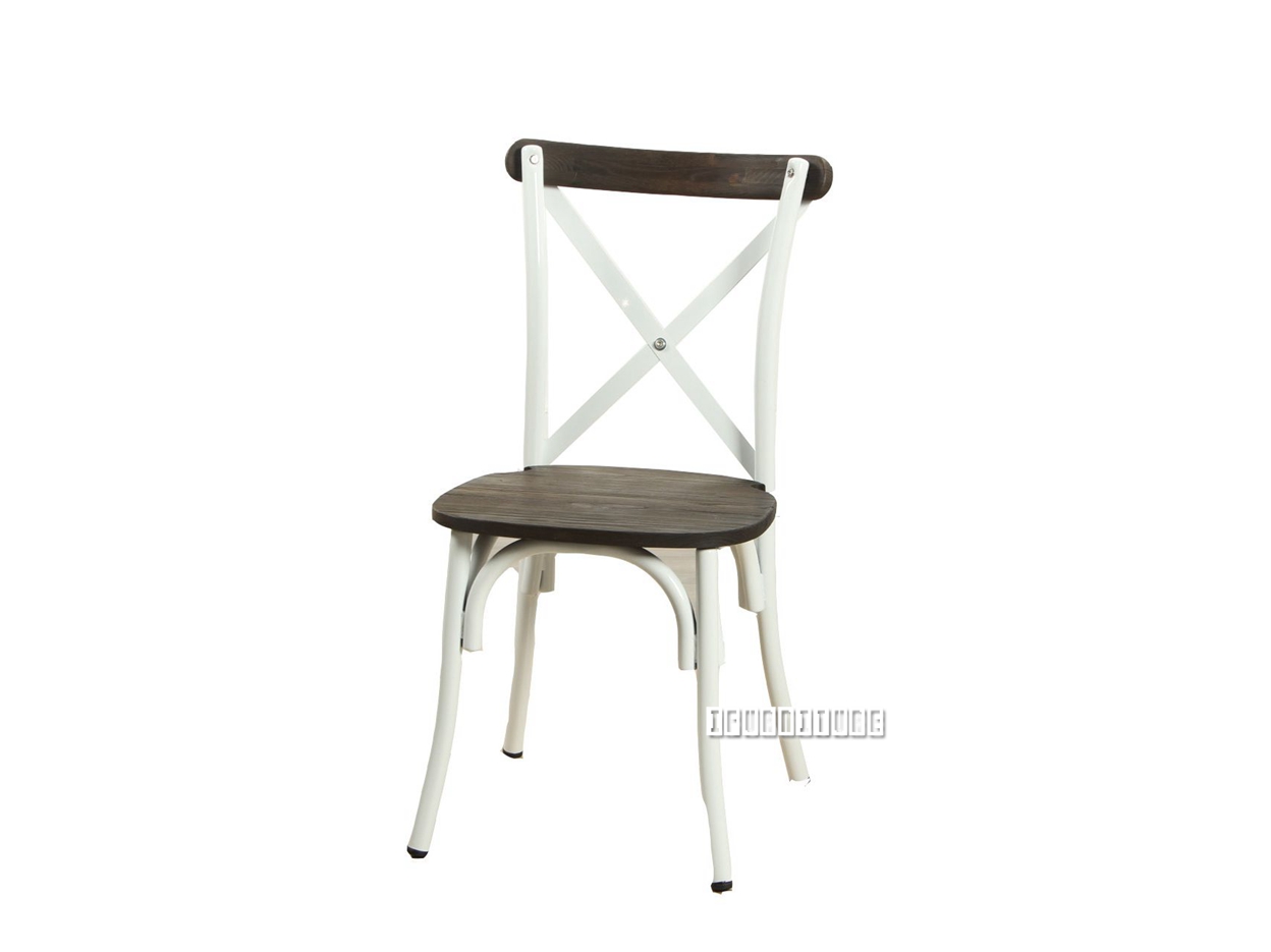 HANOVER Metal Cross Back Chair (Solid Elm Seat)