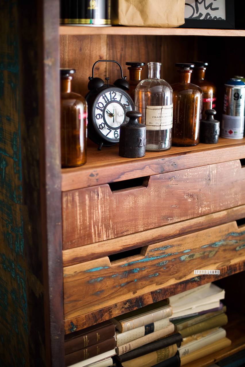 MALMO Solid Recycled Wood Book Shelf