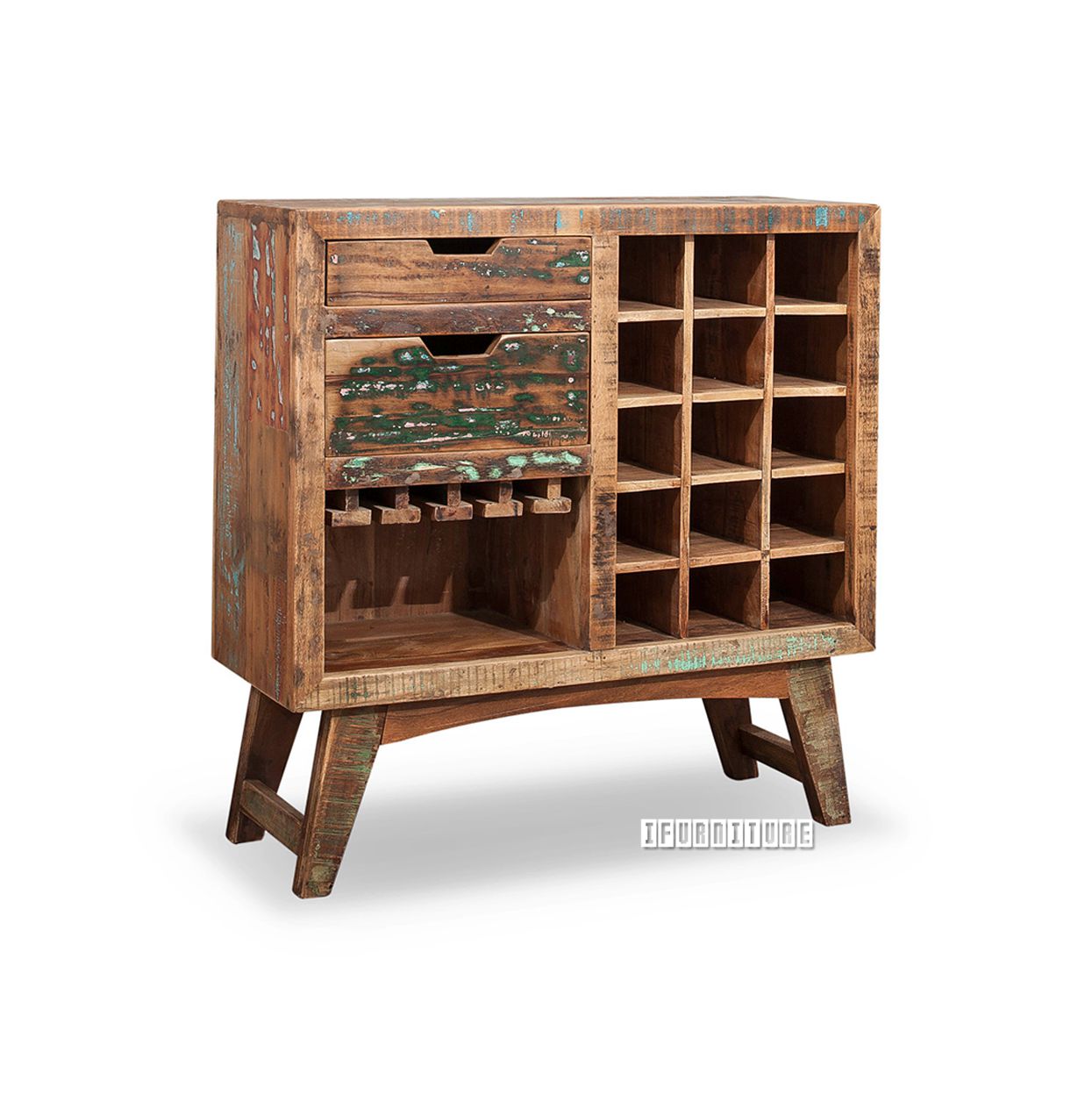 MALMO Solid Recycled Wood Wine Rack