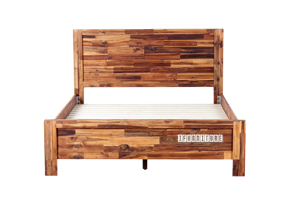 PHILIPPE Single/Double/Queen Size Acacia Wood Bed Frame (Rustic Java ...
