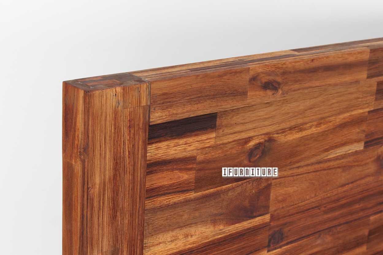 PHILIPPE Single/Double/Queen Size Acacia Wood Bed Frame (Rustic Java Colour)