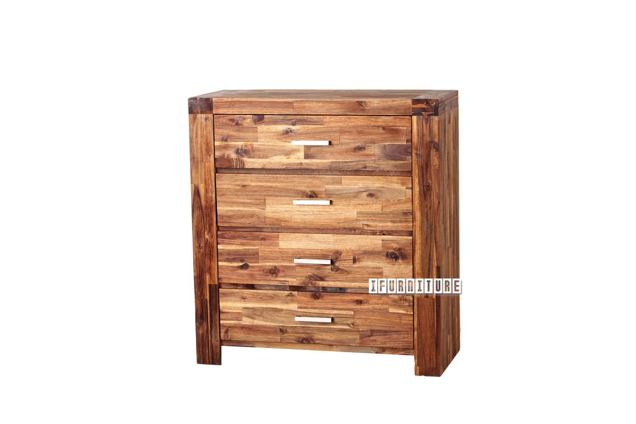 PHILIPPE 4-Drawer Tallboy (Rustic Java Colour)