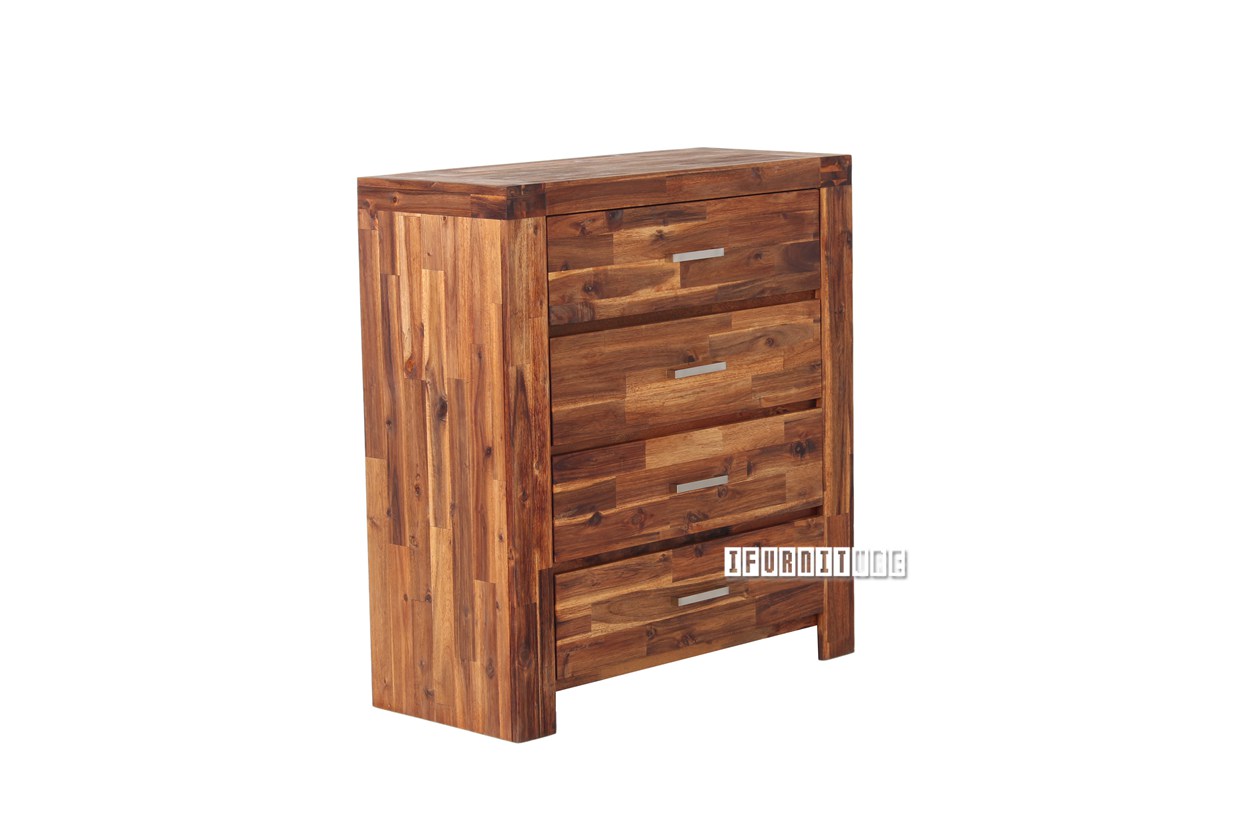 PHILIPPE 4-Drawer Tallboy (Rustic Java Colour)