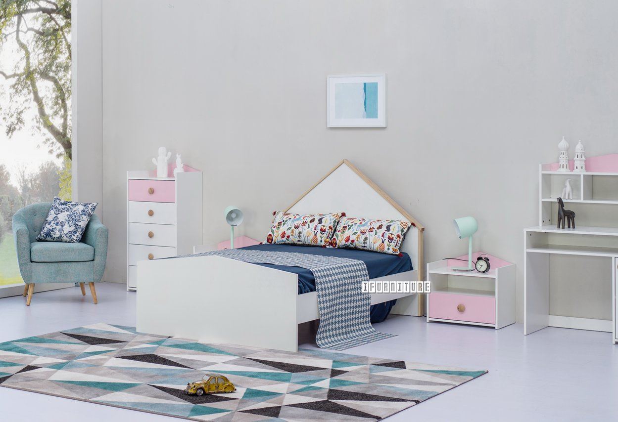 TWIRL 1-Drawer Bedside Table (Grey)