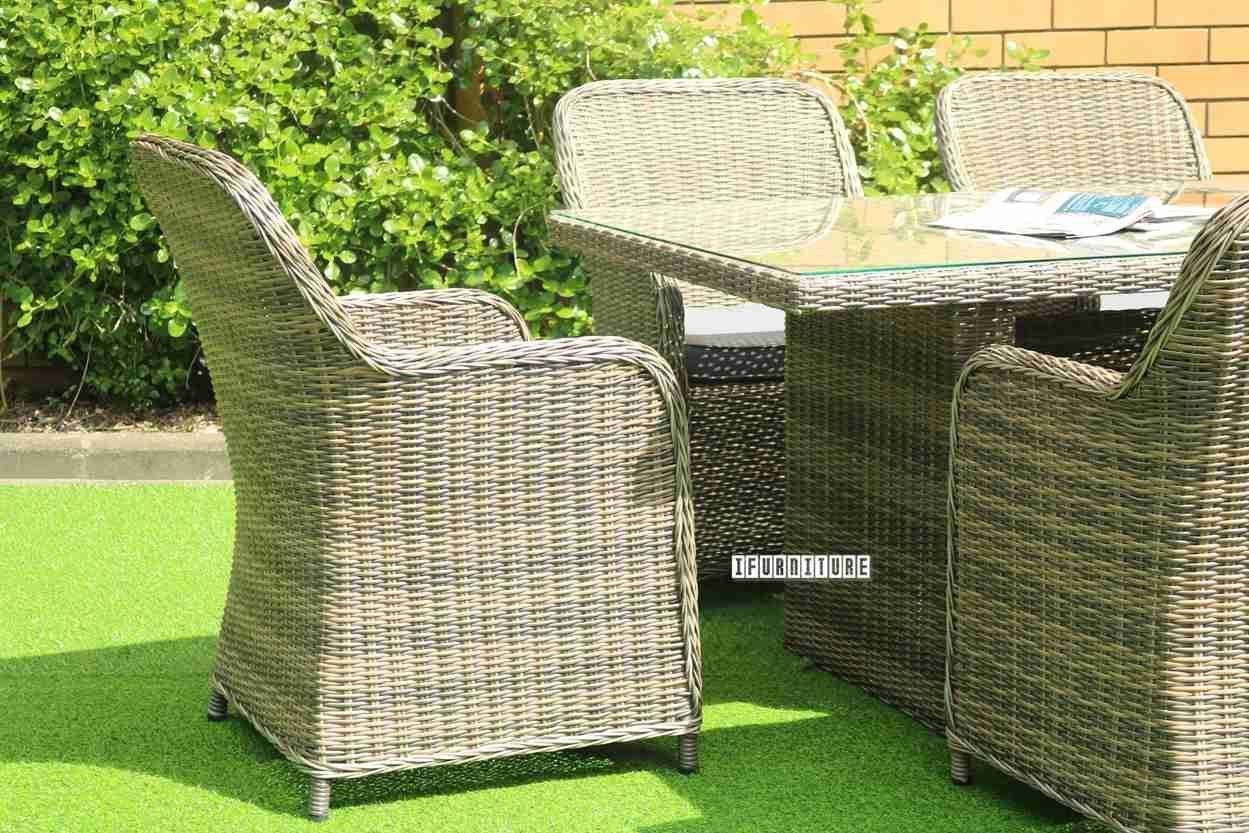KAPSTADT ALUMINIUM FRAME Half-Round Wicker Dining Chair