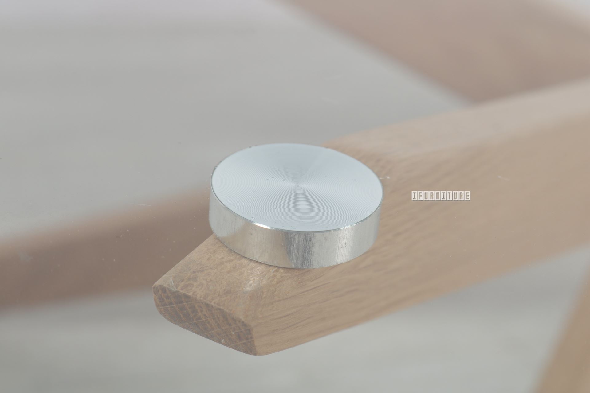 Paris Cross Legs Rectangular Glass Coffee Table *Solid Oak Legs