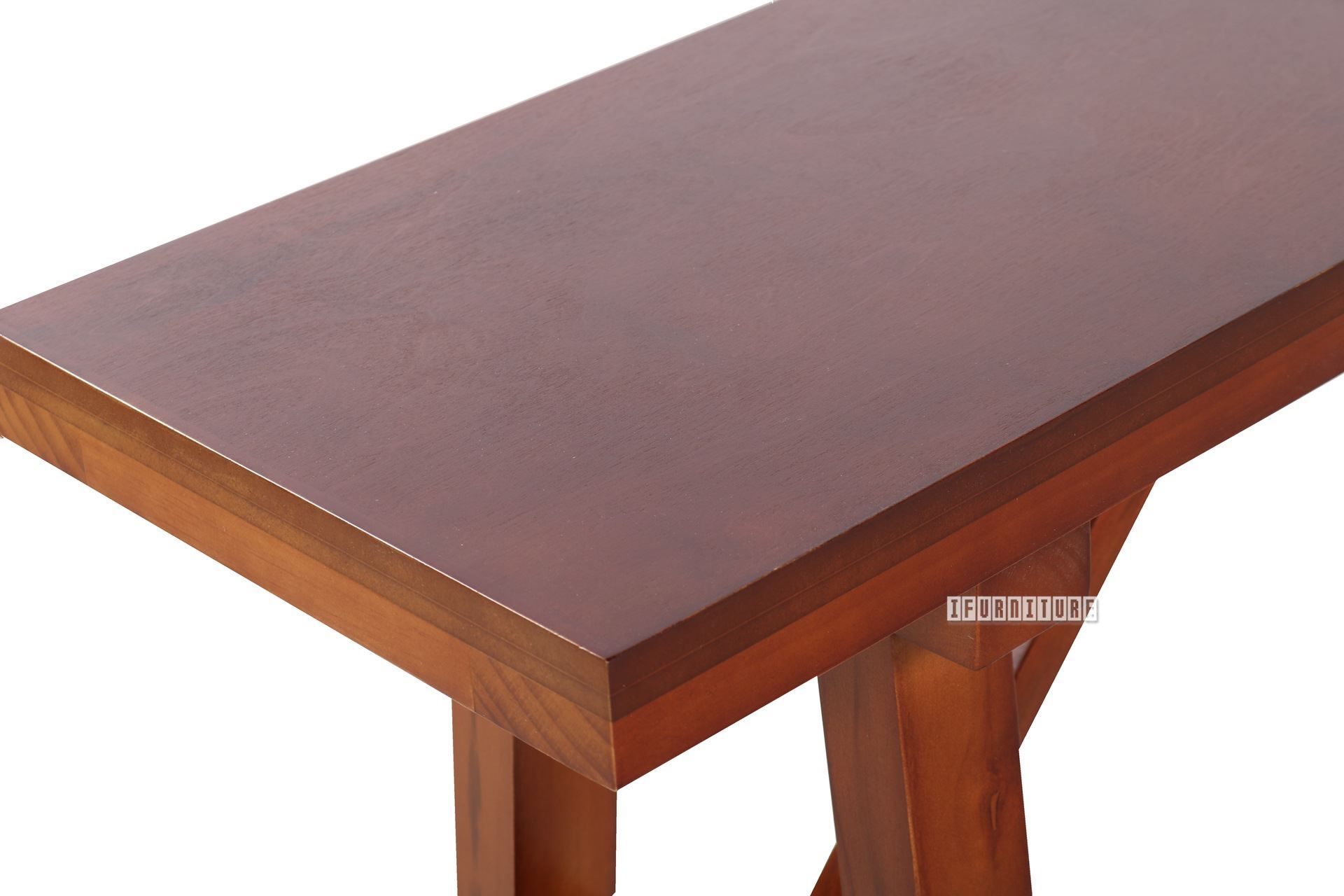 EILBY Solid Pinewood & Veneer Bench (Dark Brown)