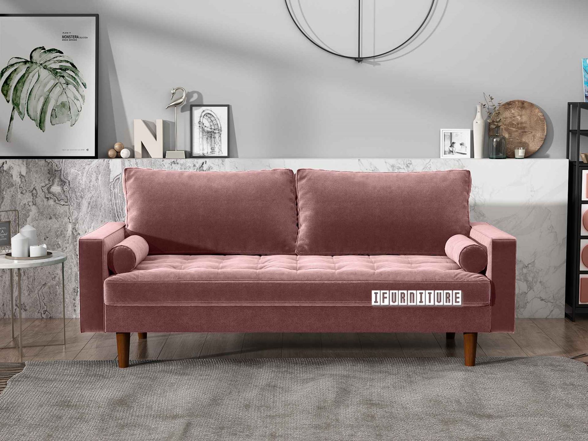 FAVERSHAM 3+2 Sofa Range *Rose Velvet