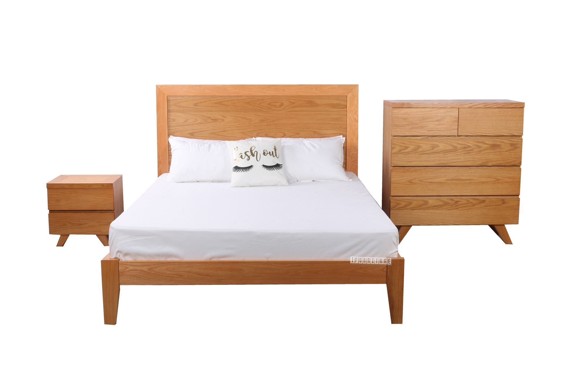 STOCKHOLM Solid Oak Bed Frame in Queen Size (Light Oak)