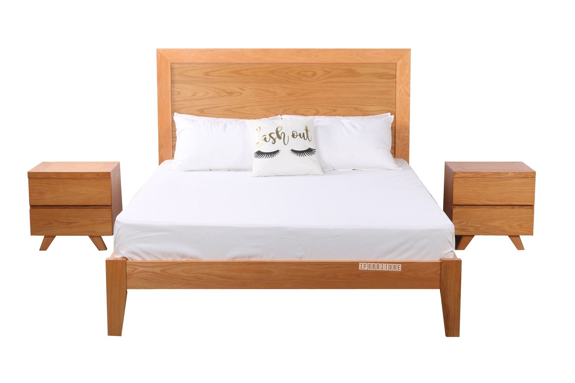 STOCKHOLM Solid Oak Bed Frame in Queen Size (Light Oak)