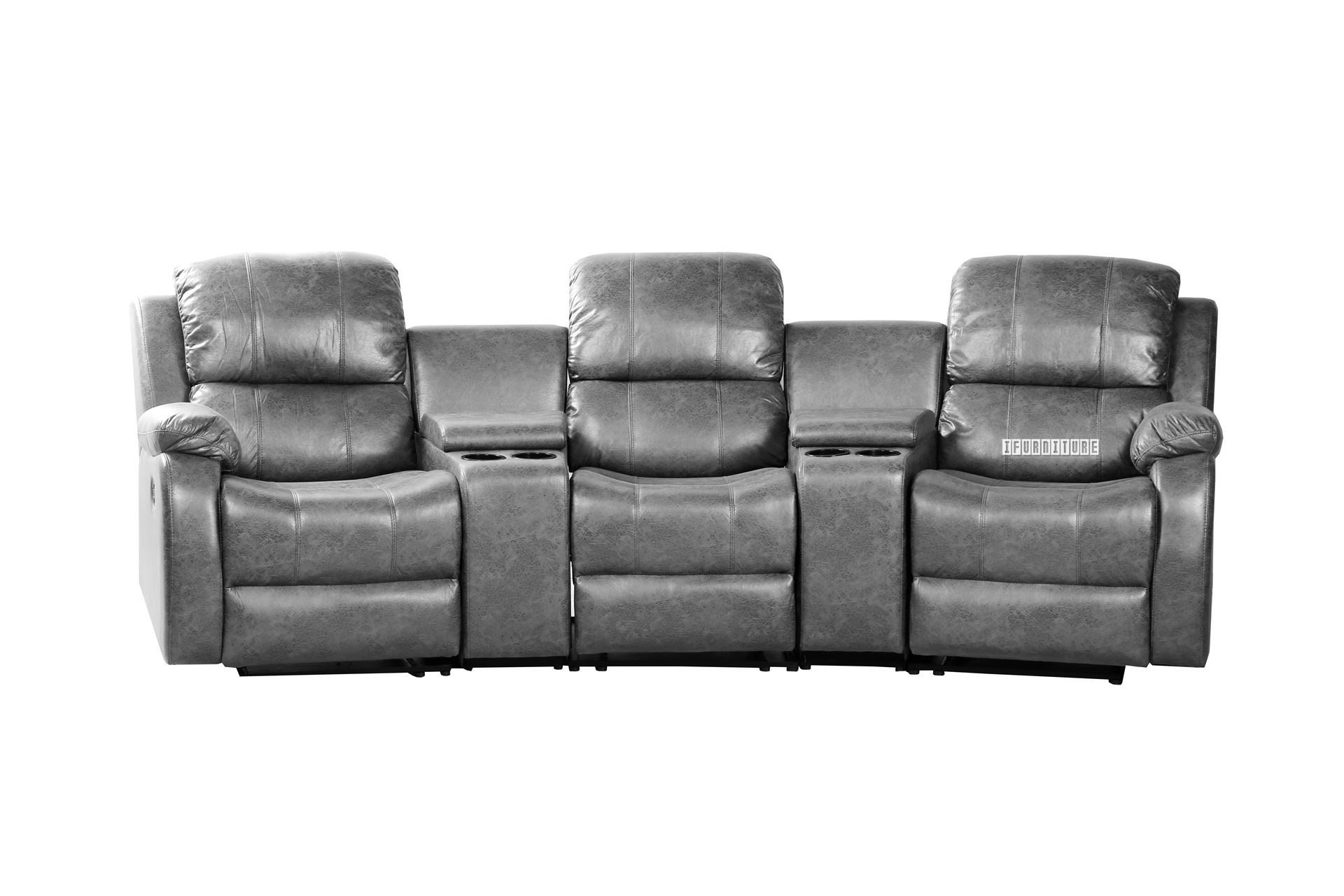 EASTON Home Theatre Reclining Sofa with 2 Cup Holders and Storage