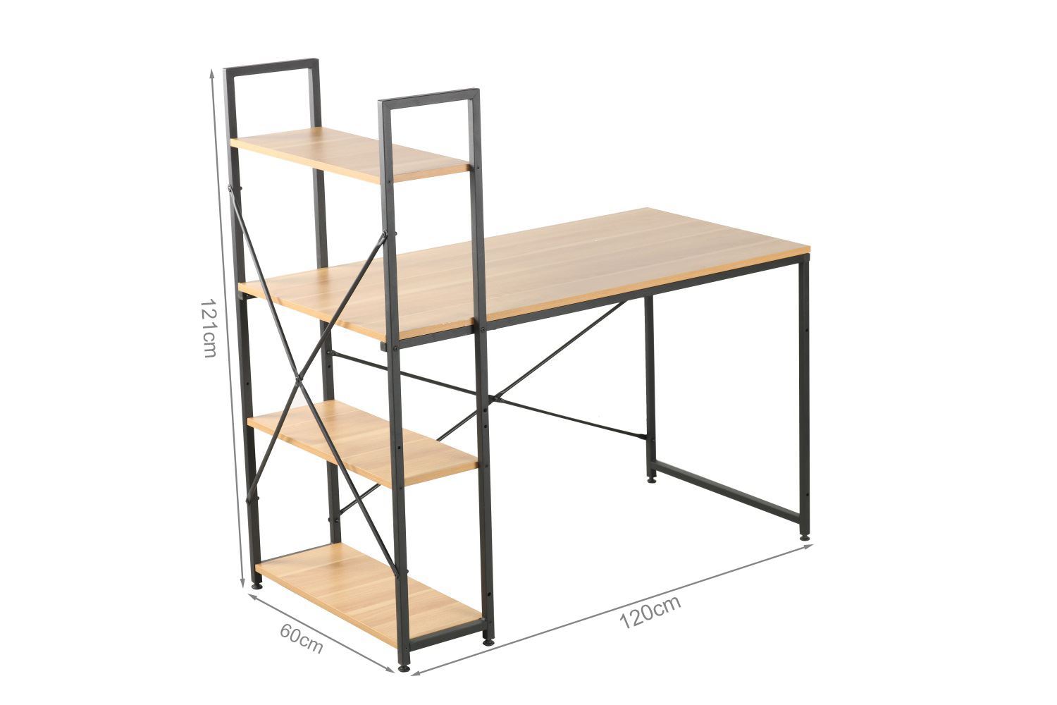 CITY 120 Desk with Shelf (Black)