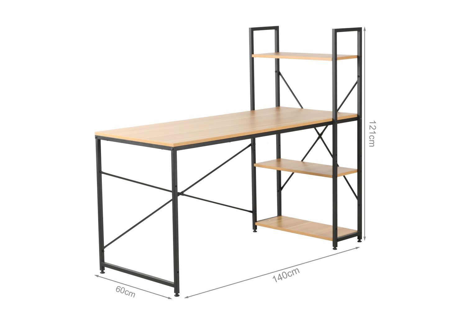 CITY 140 Desk with Shelf (Black)