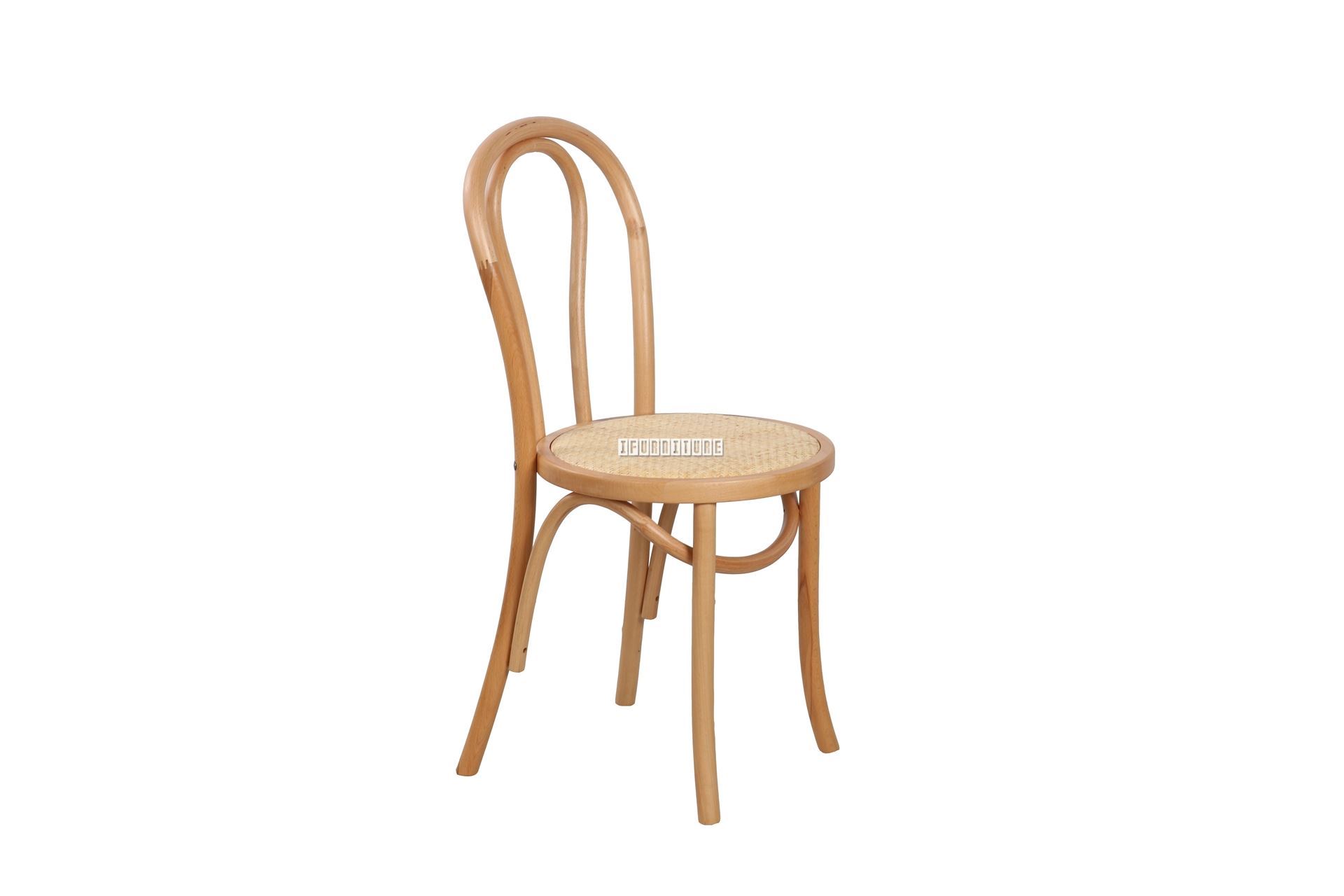 RAYMON Solid Beech Dining Chair with Rattan Seat (Natural)