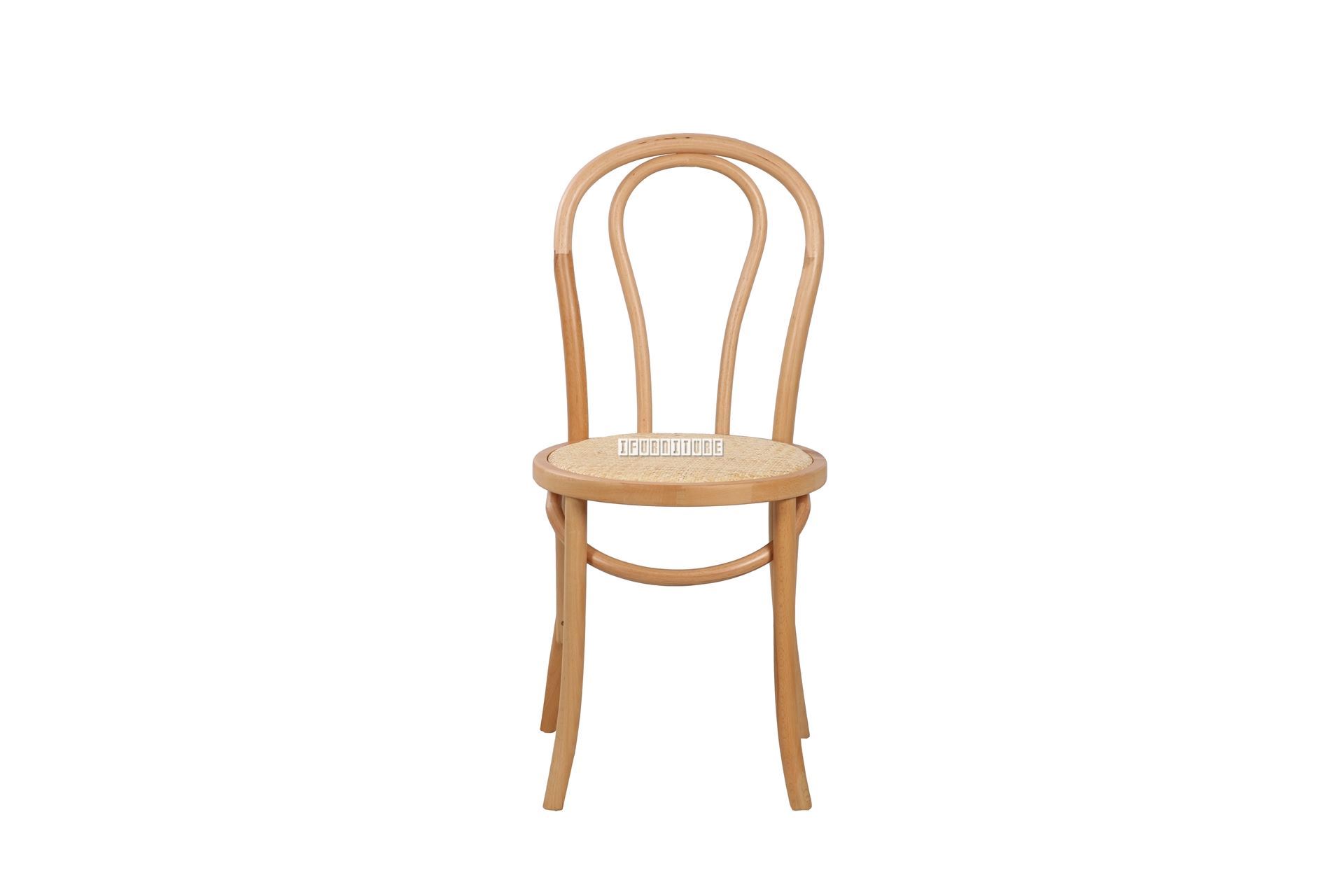 RAYMON Solid Beech Dining Chair with Rattan Seat (Natural)