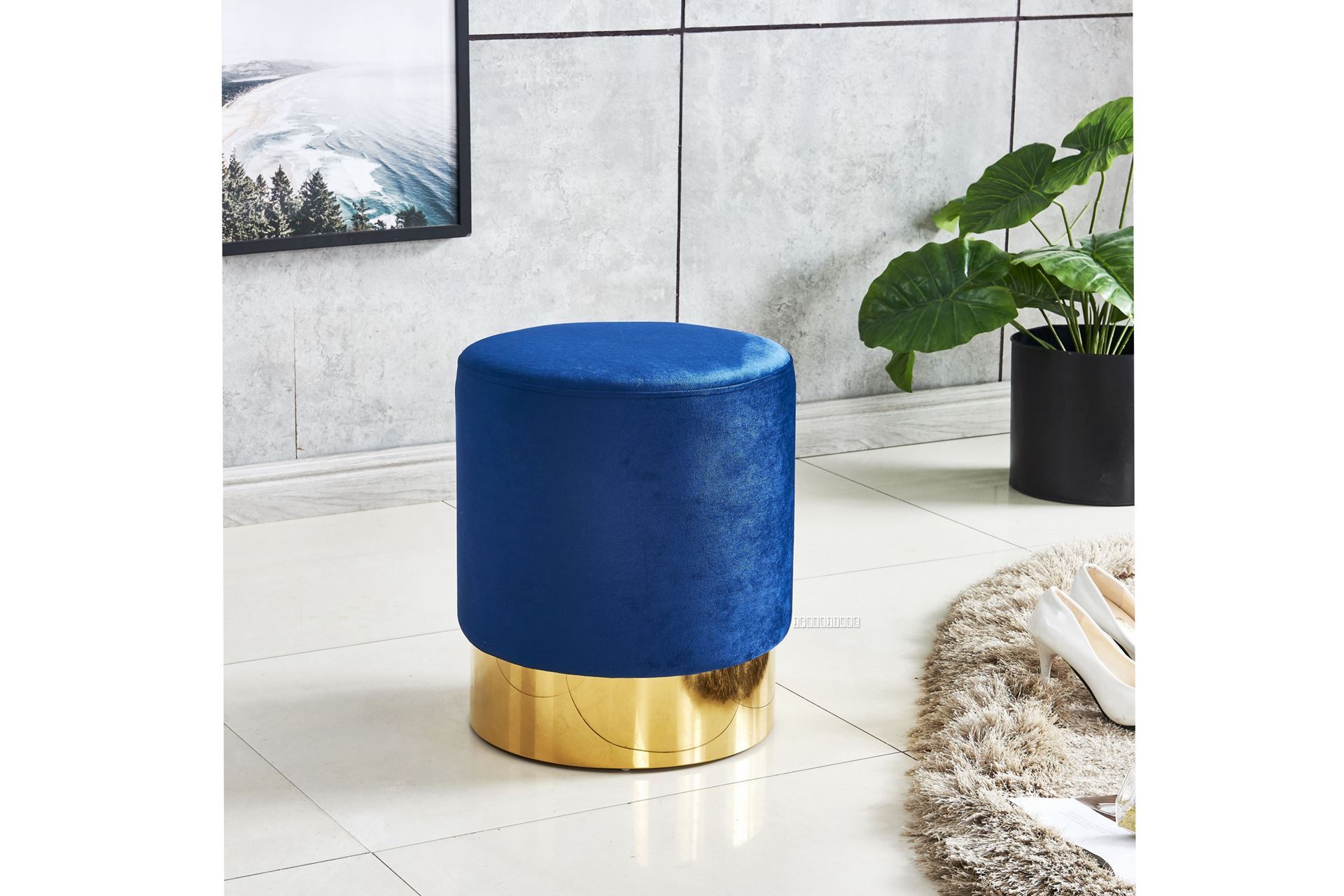 VERSA Small Footstool (Pink/Grey/Green)