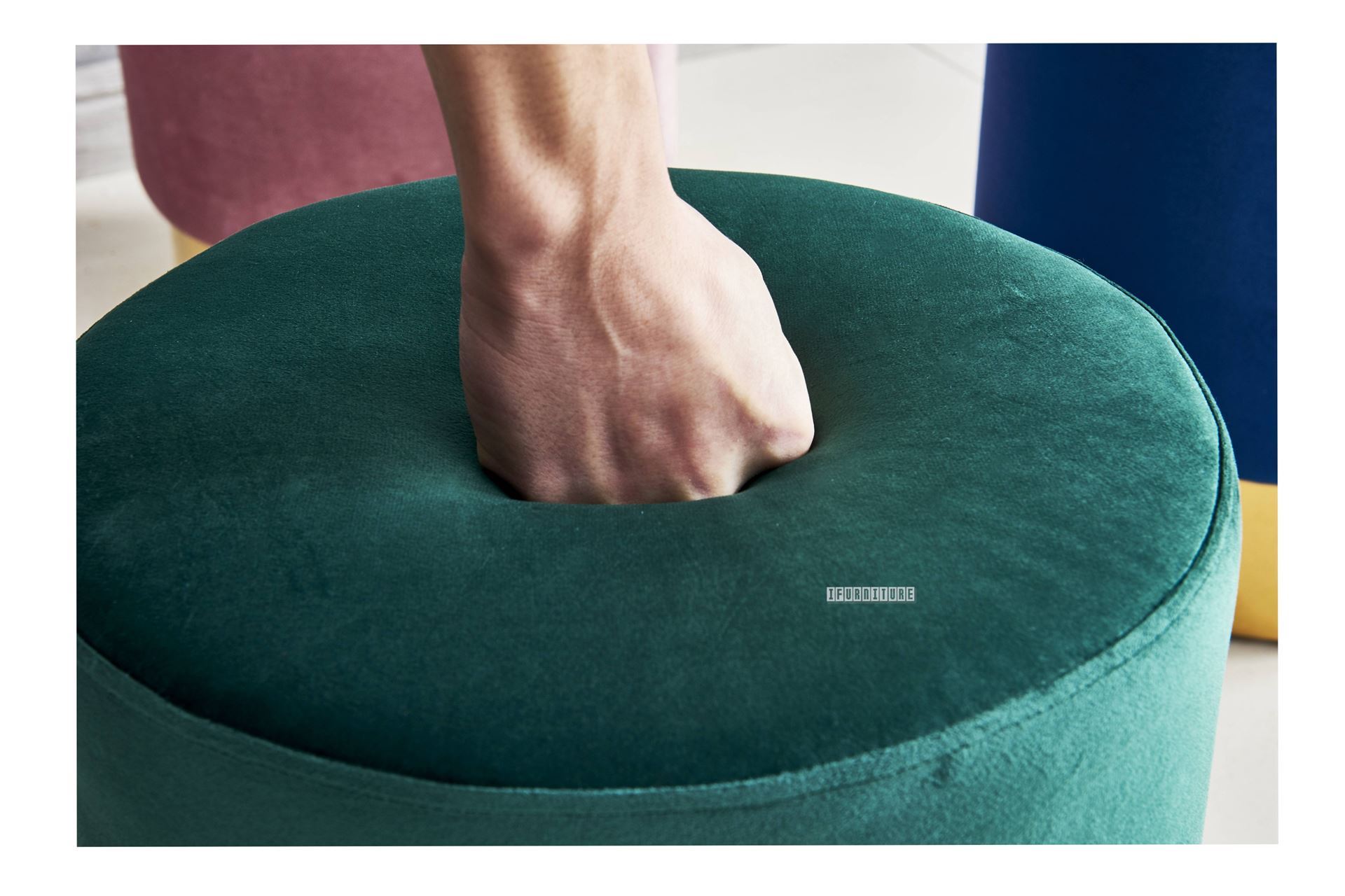 VERSA Small Footstool (Pink/Grey/Green)