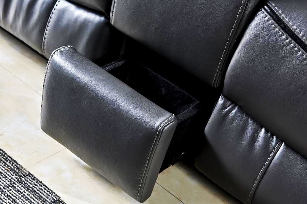 PASADENA Reclining Sofa Range in Air Leather (Black)