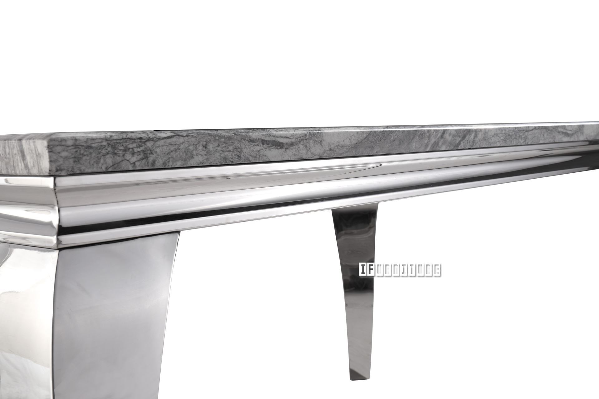 AITKEN 130 Marble Top Stainless Steel Console Table )Grey)