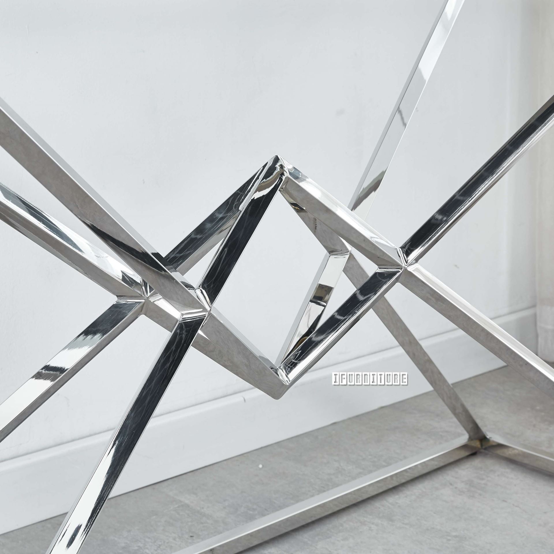 PYRAMID Stainless steel Console Table (Silver)