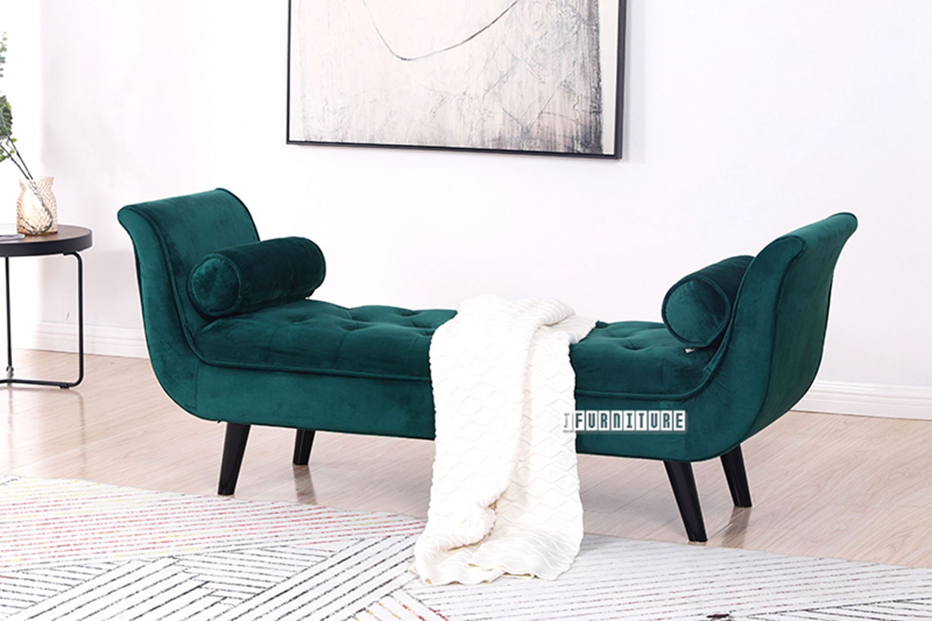 ORVA Velvet Arm Bench (Green)