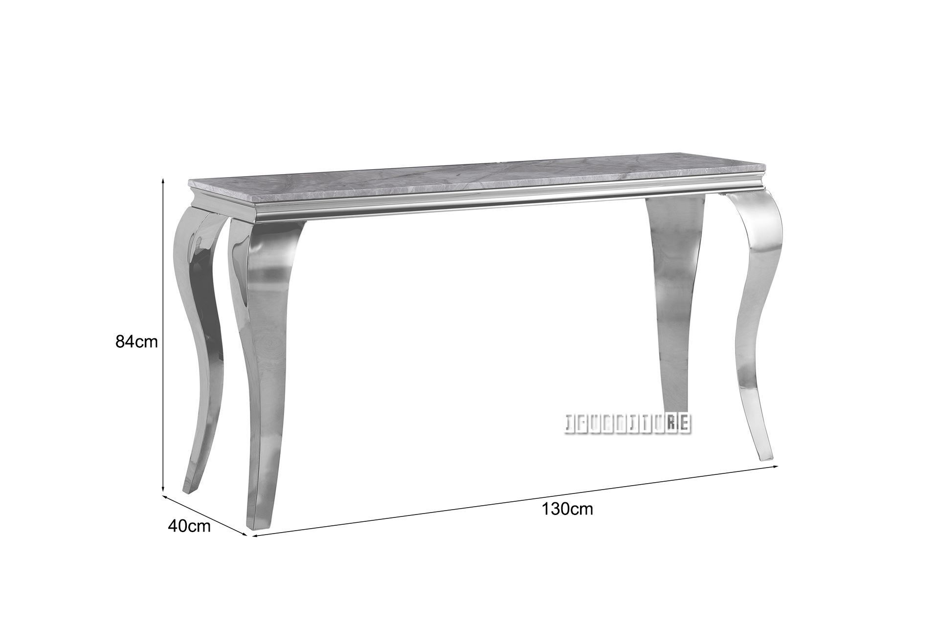 AITKEN 130 Marble Top Stainless Steel Console Table )Grey)