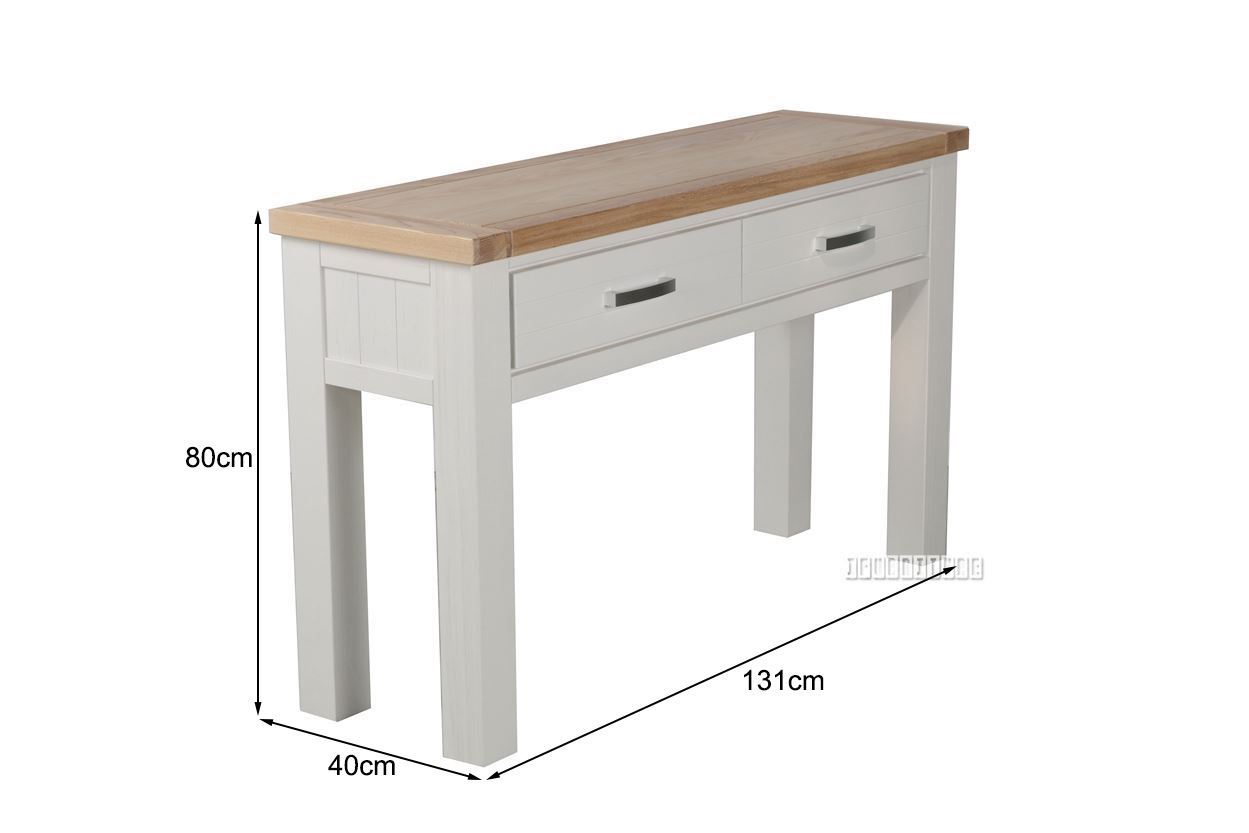 SICILY 2-Drawer Solid Wood with Ash Top Hall Table