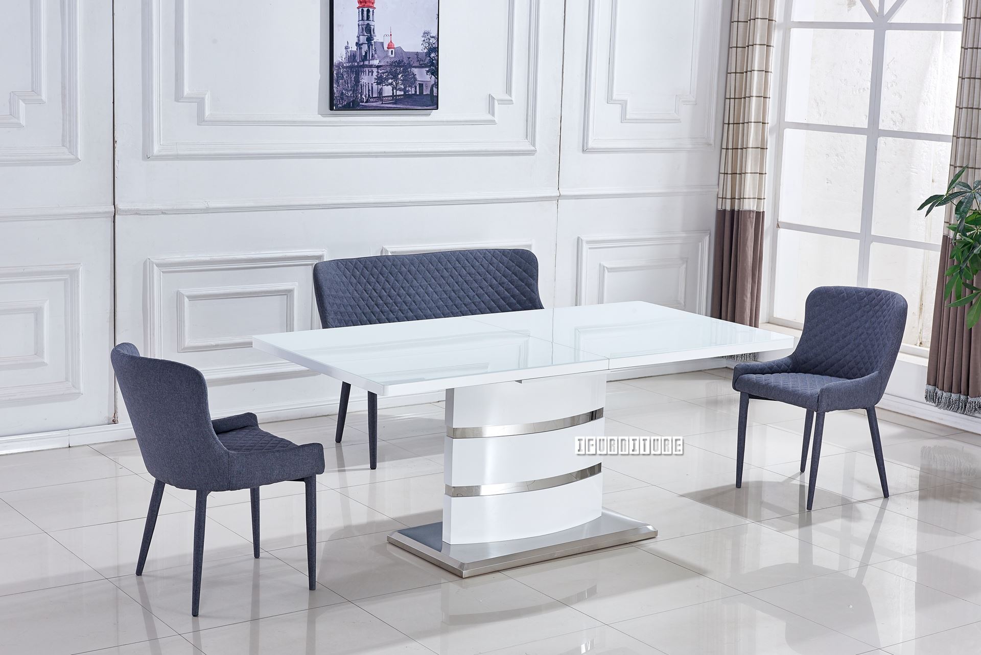 OUTRIDER 140-180 Extension Dining Table (White Gloss)