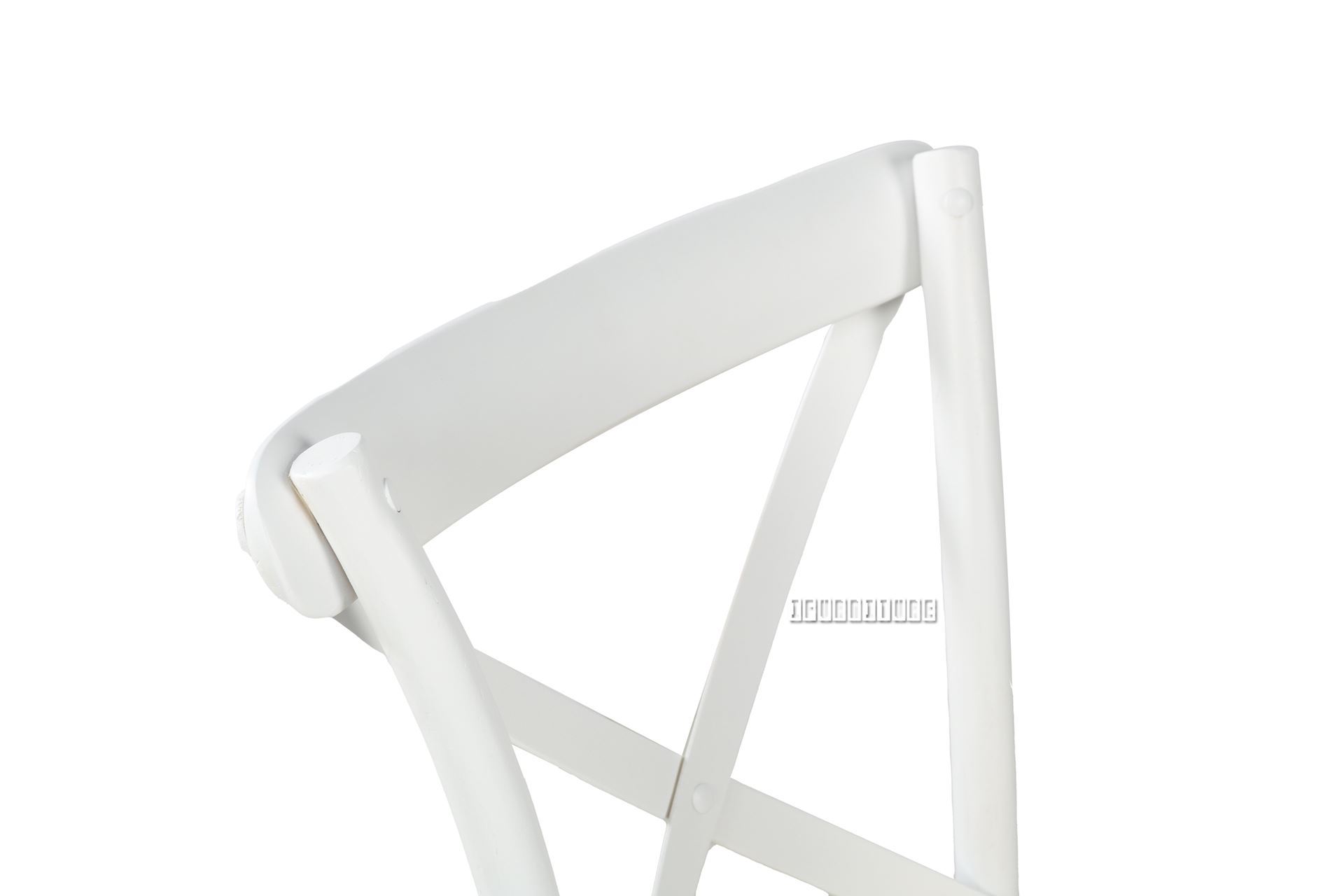 ALBION Solid Beech Cross Back Dining Chair with Rattan Seat (White)