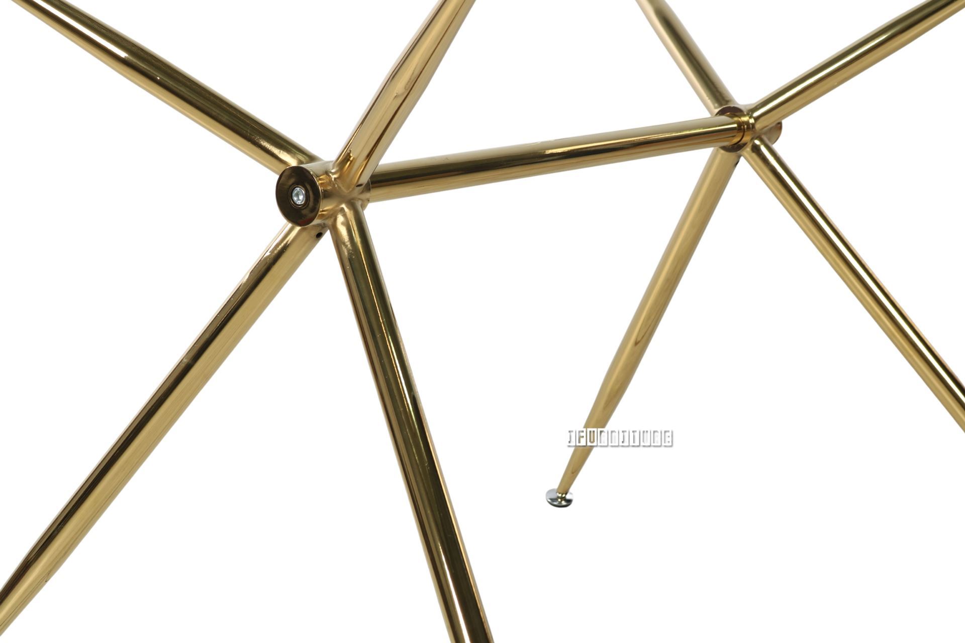 LASKY 140 Glass Top Gold Legs Dining Table