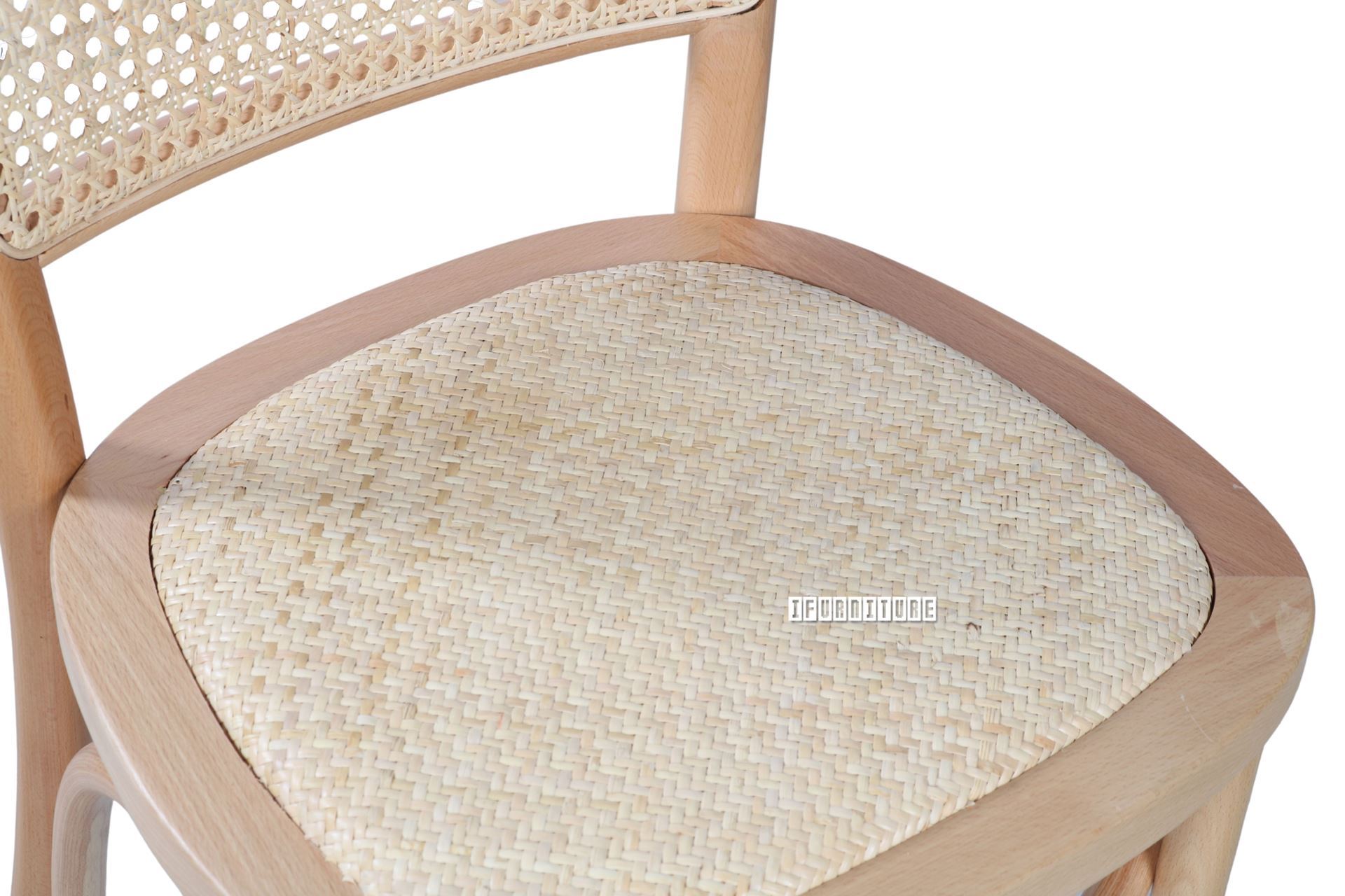 SYDNEE Solid Beech Rattan Back and Seat Dining Chair *Natural