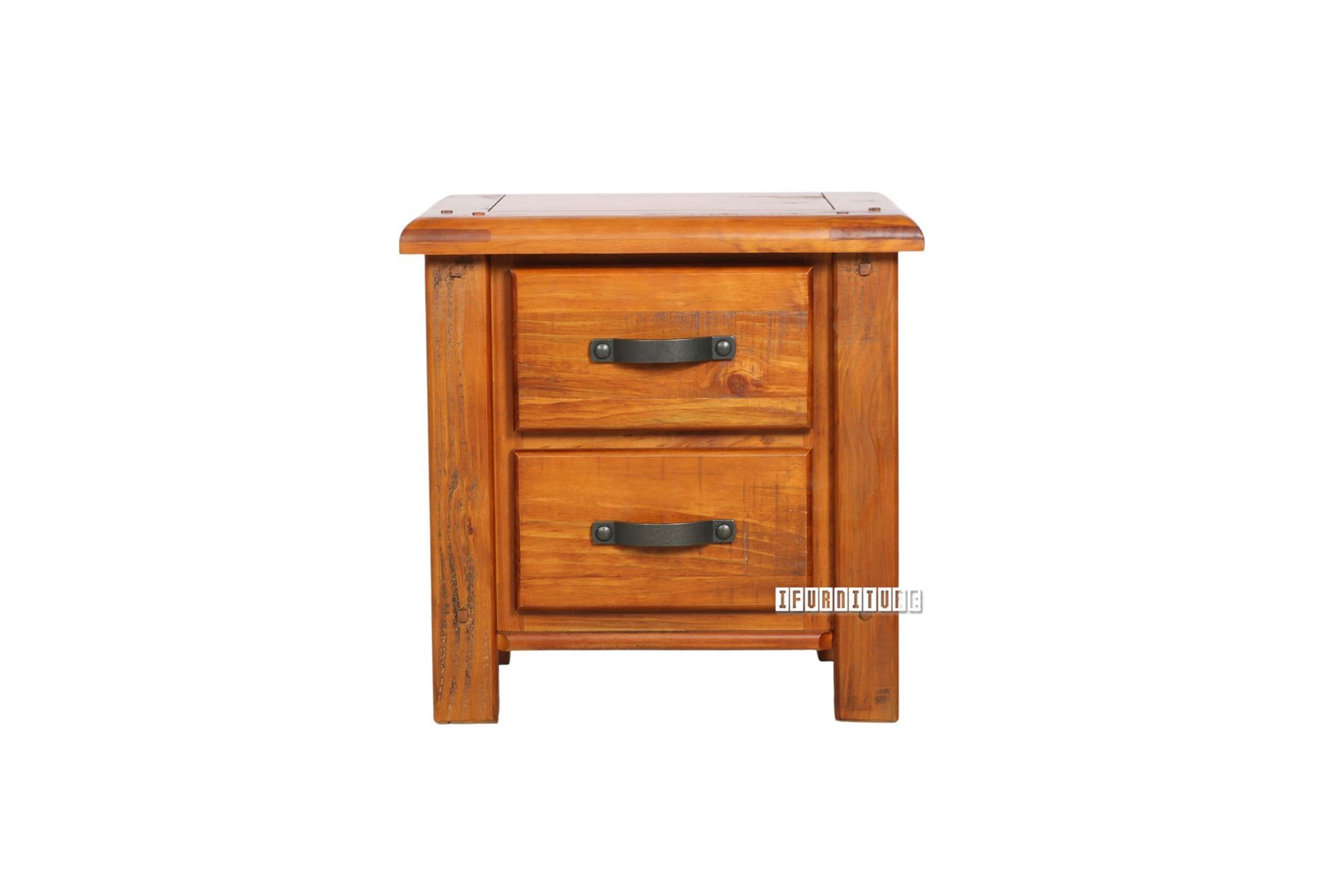 RIVERWOOD 2-Drawer Bedside Table (Rustic Pine)