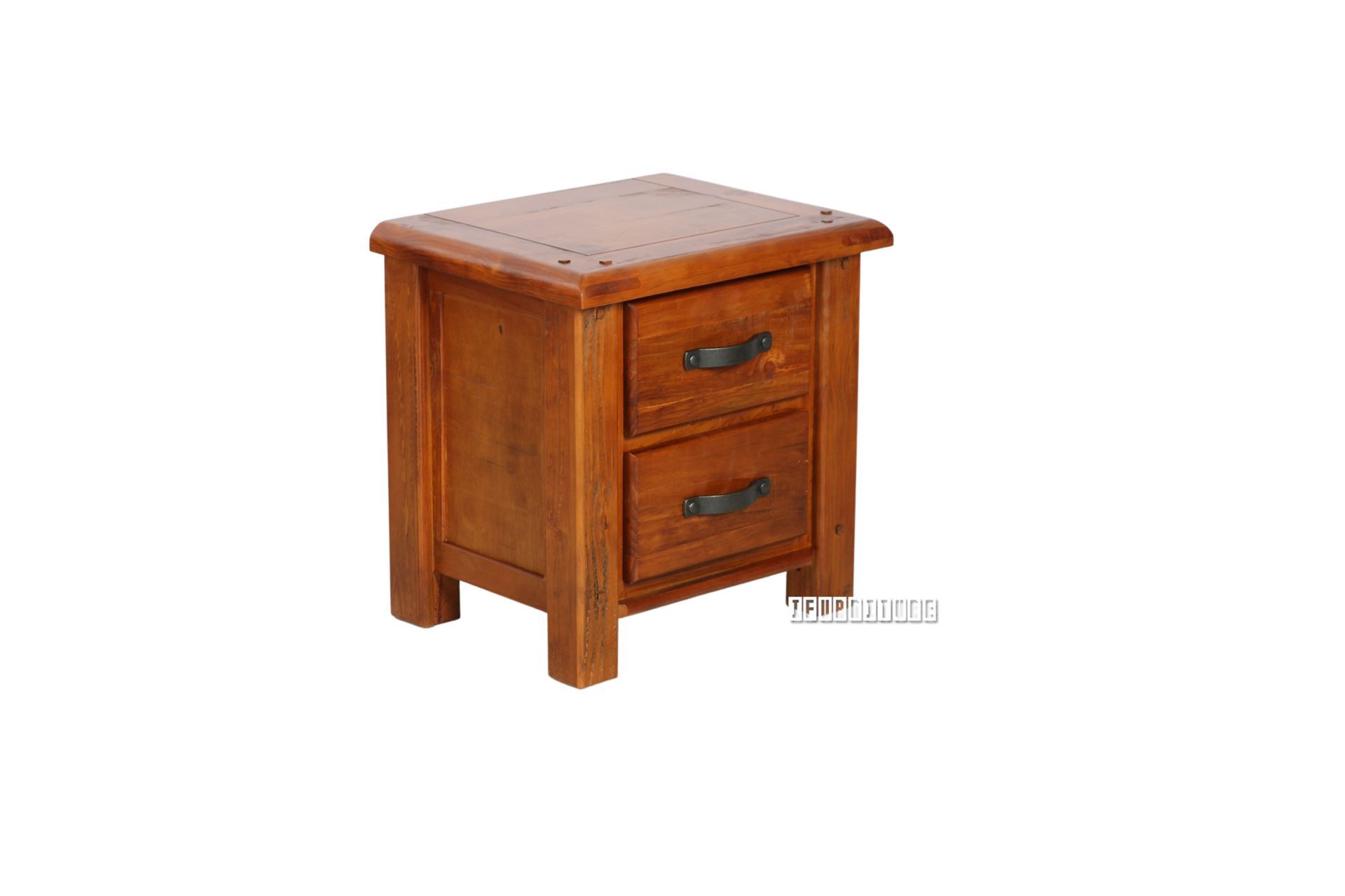 RIVERWOOD 2-Drawer Bedside Table (Rustic Pine)