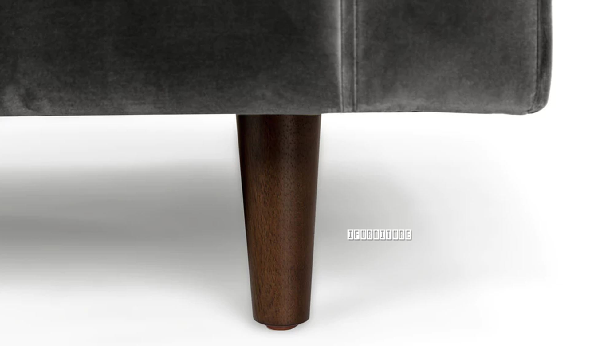 FAVERSHAM Fabric Sectional Sofa *Grey Velvet - Facing Right