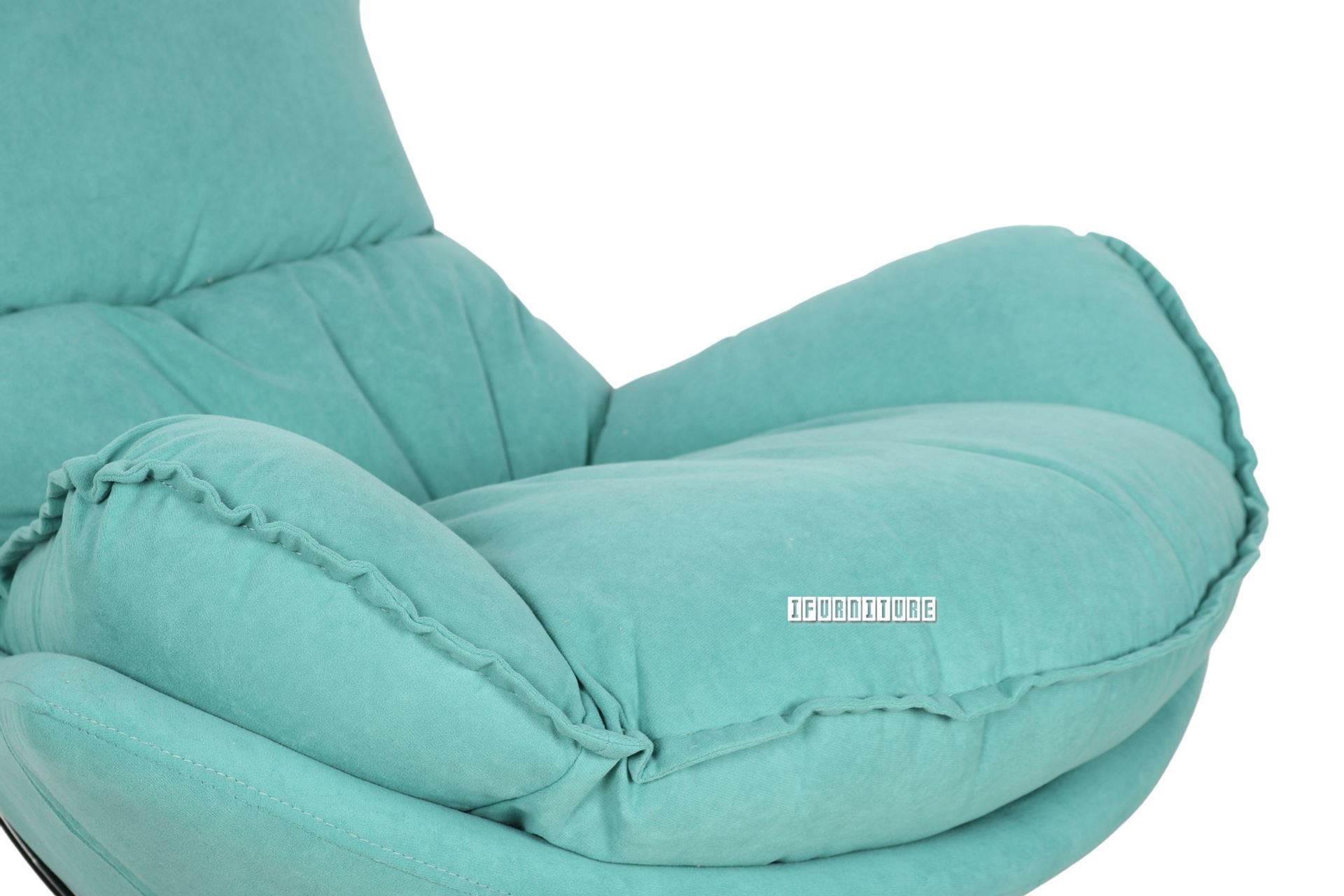 LOBSTER Fabric Rocking Chair With Footstool *Blue