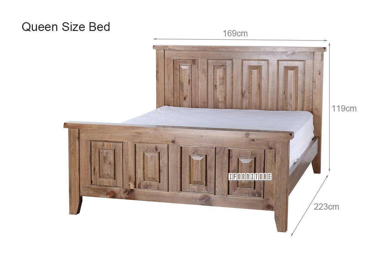 FRANCO Solid NZ Pine Wood in Queen/King/Super King Size Bed Frame