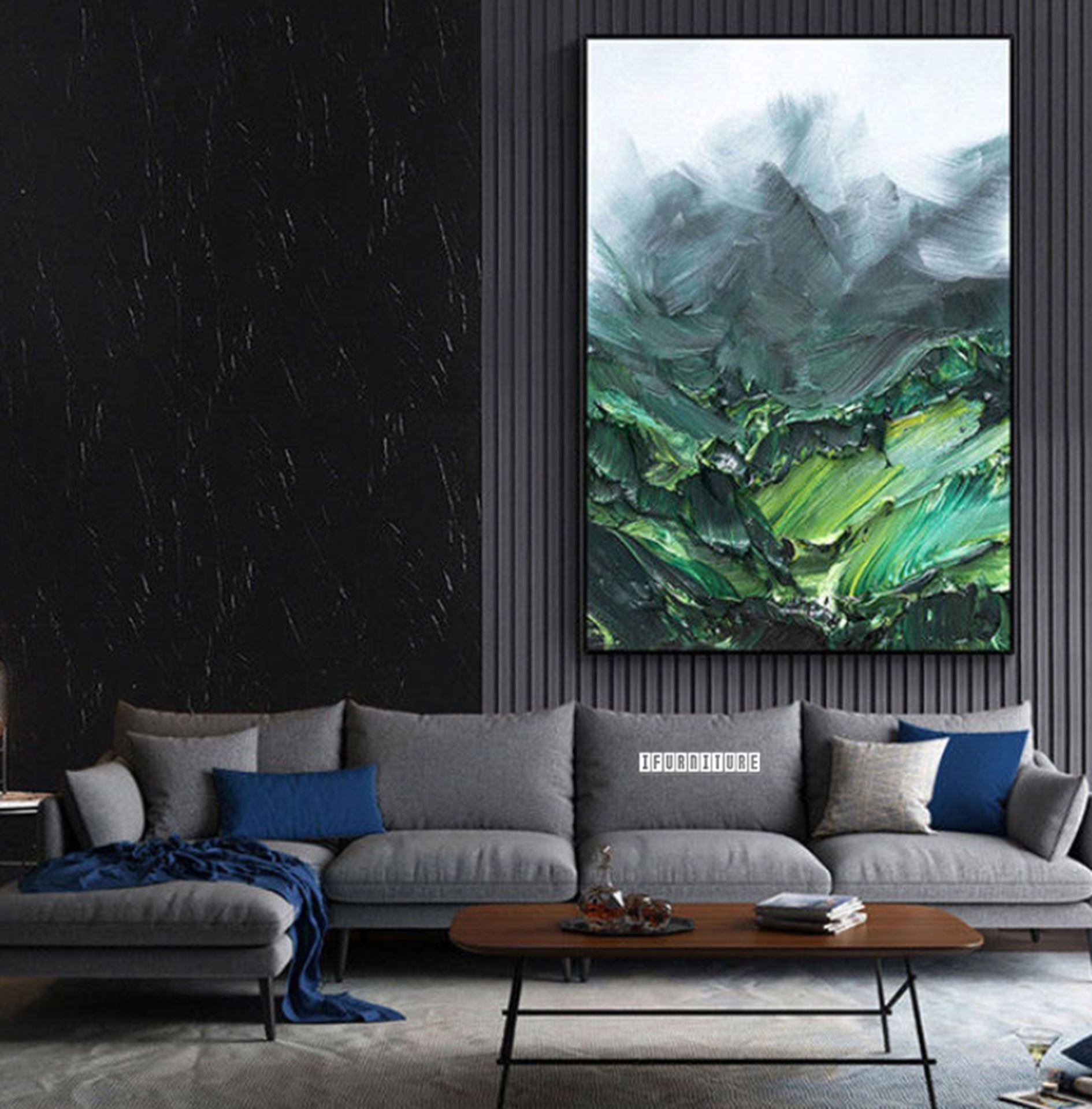 Misty Mountain View 60X120 CANVAS FRAMED PRINT