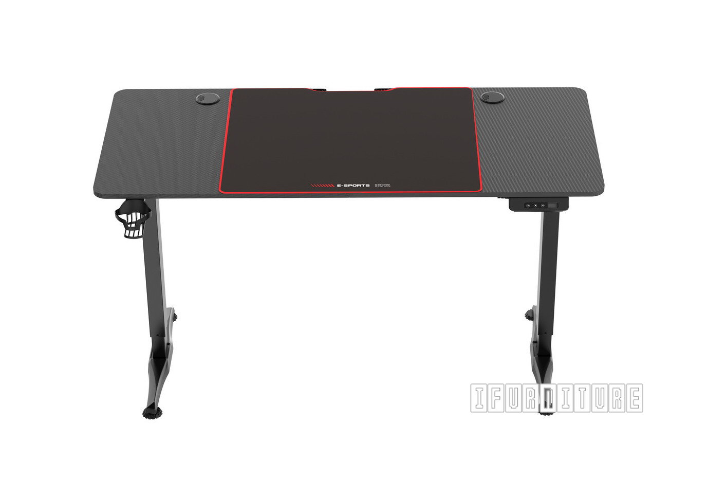 MATRIX 140 Height Adjustable Straight Desk with Jumbo Mouse Pad (Carbon ...