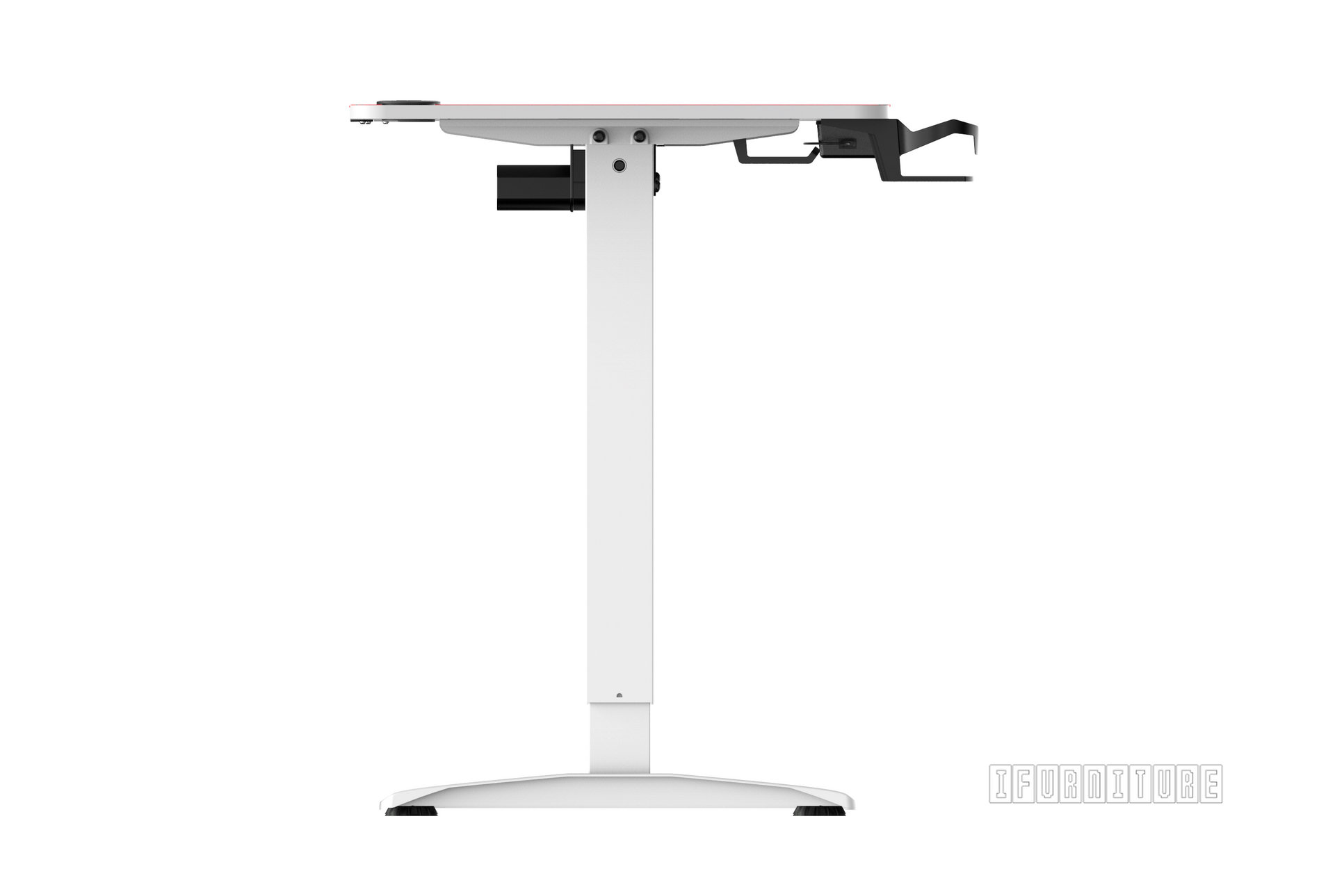 MATRIX 140 Height Adjustable Straight Desk with Jumbo Mouse Pad (White)