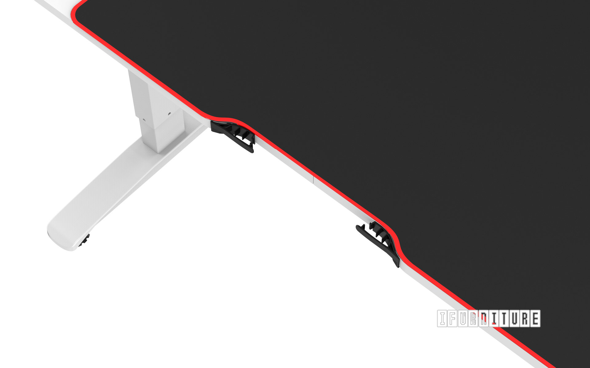 MATRIX 140 Height Adjustable Straight Desk with Jumbo Mouse Pad (White)