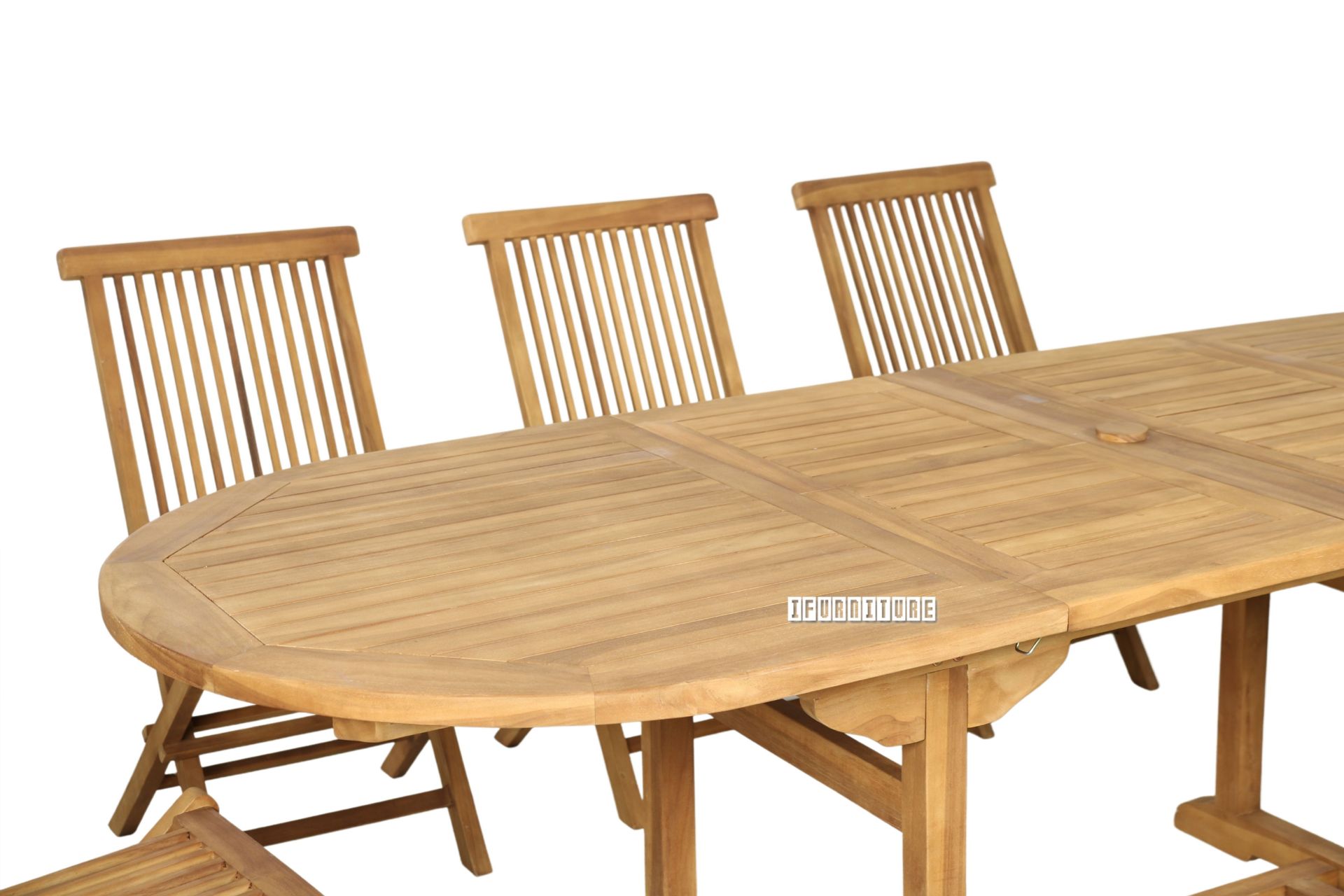 BALI Solid Teak Wood 1.6M-2.4M Extendable Outdoor Oval Table