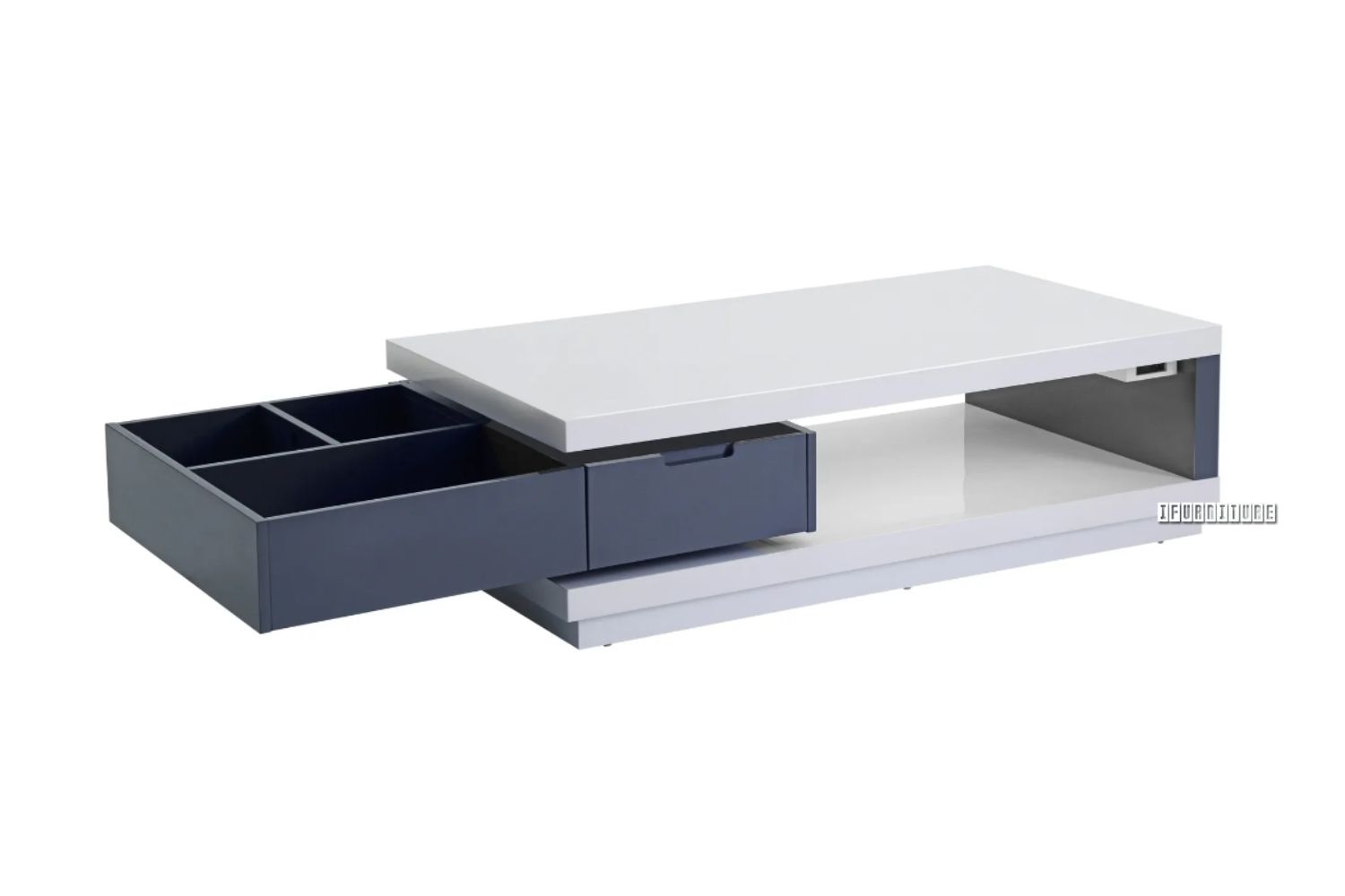 HANIMONT 120 Coffee Table with LED Lights (Swivel Storage/High Gloss ...