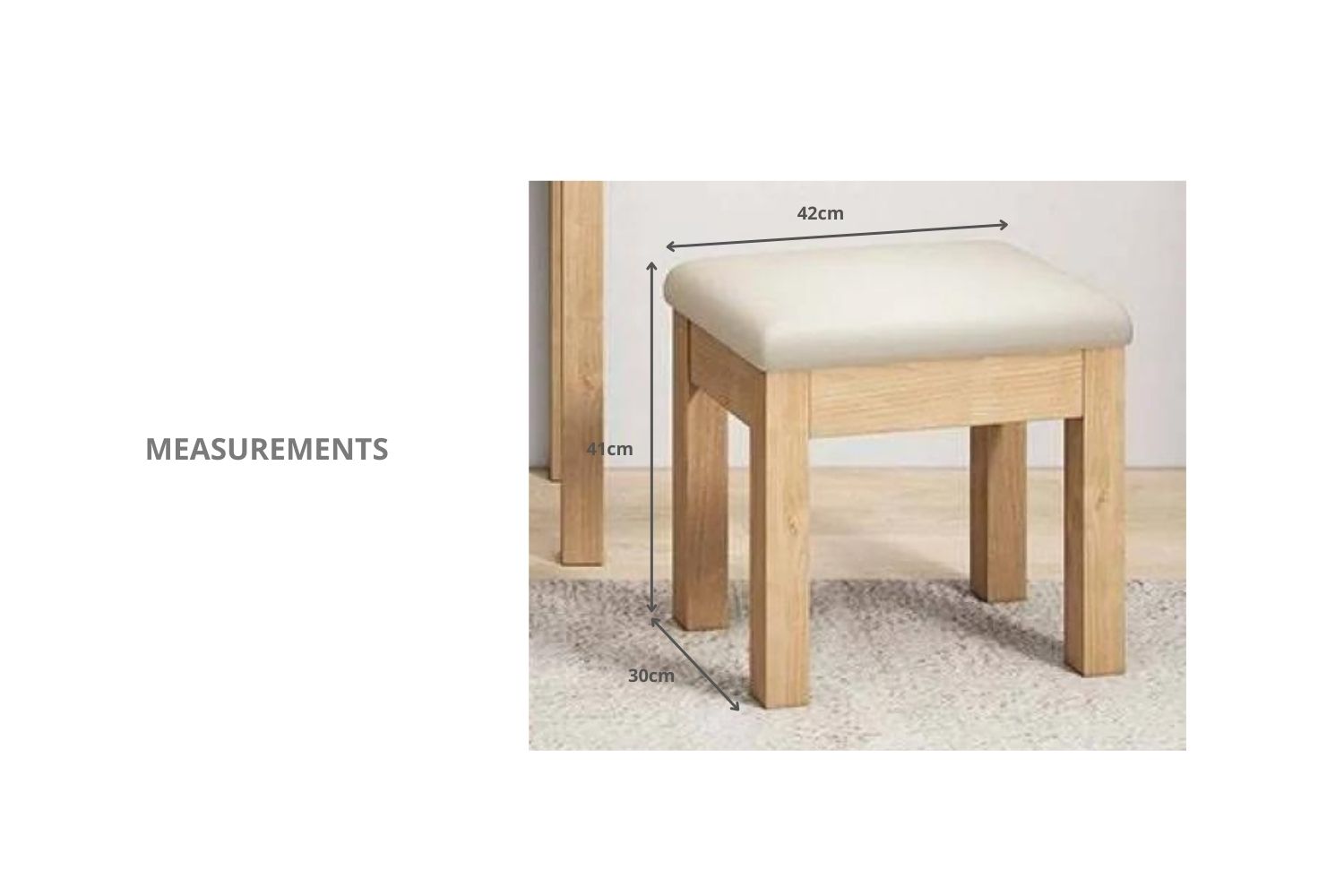 YORU Japanese Dressing Table with Mirror and Stool