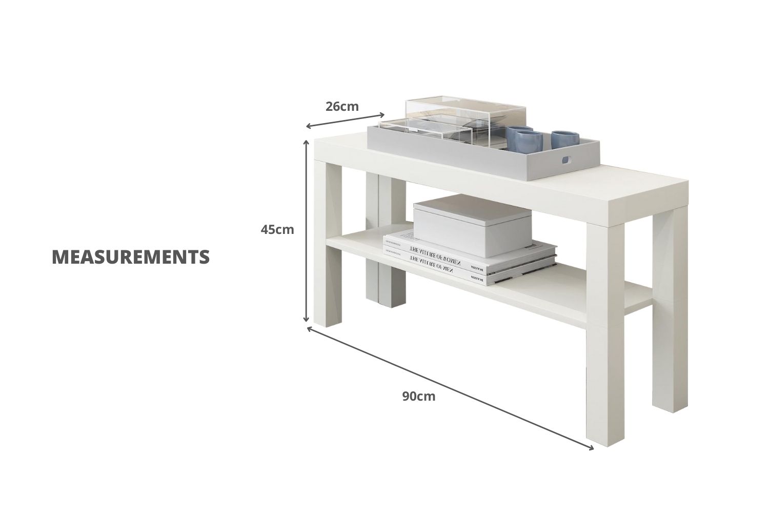 LUNA 90 TV Stand (White)