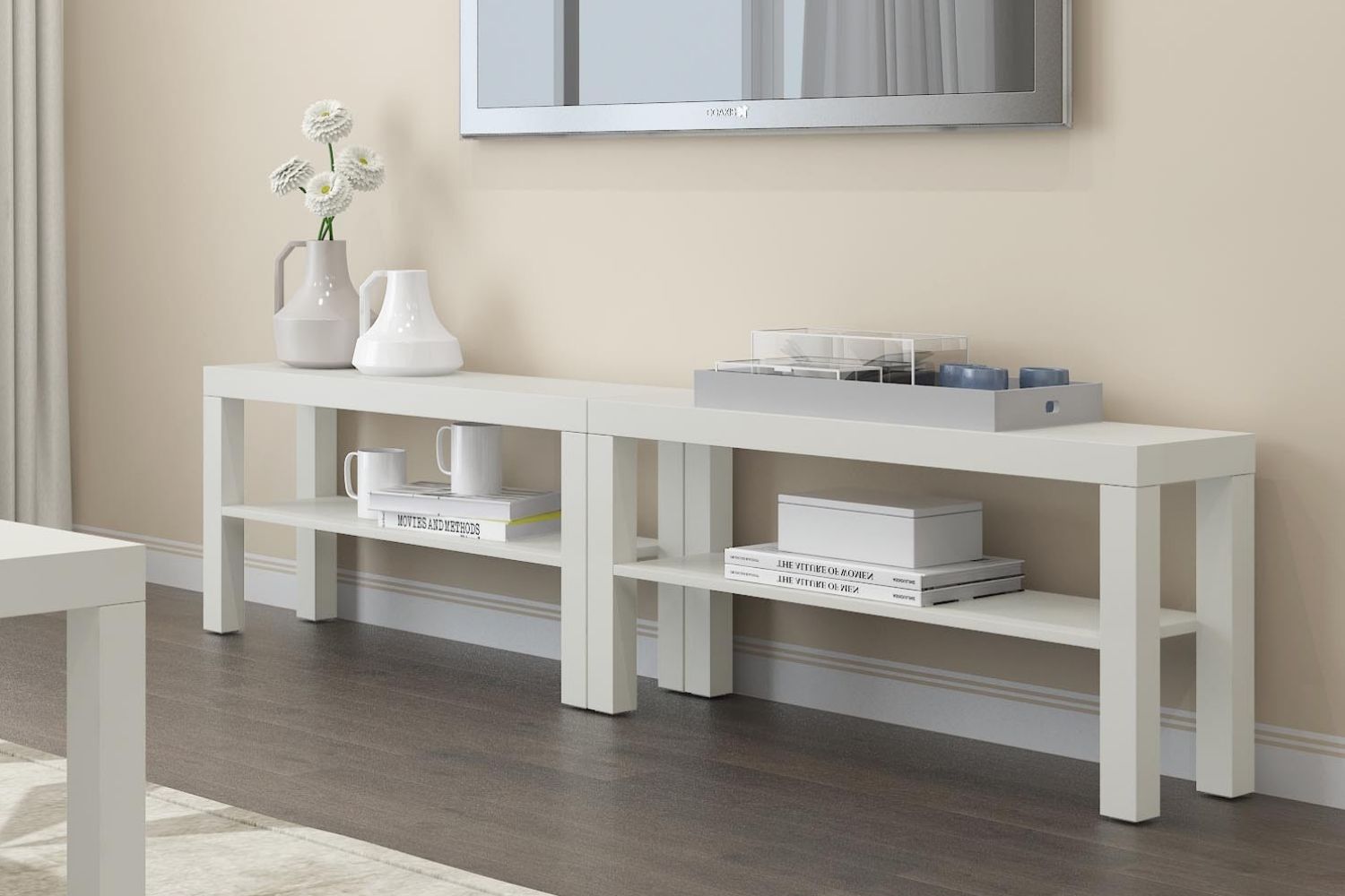 LUNA 90 TV Stand (White)