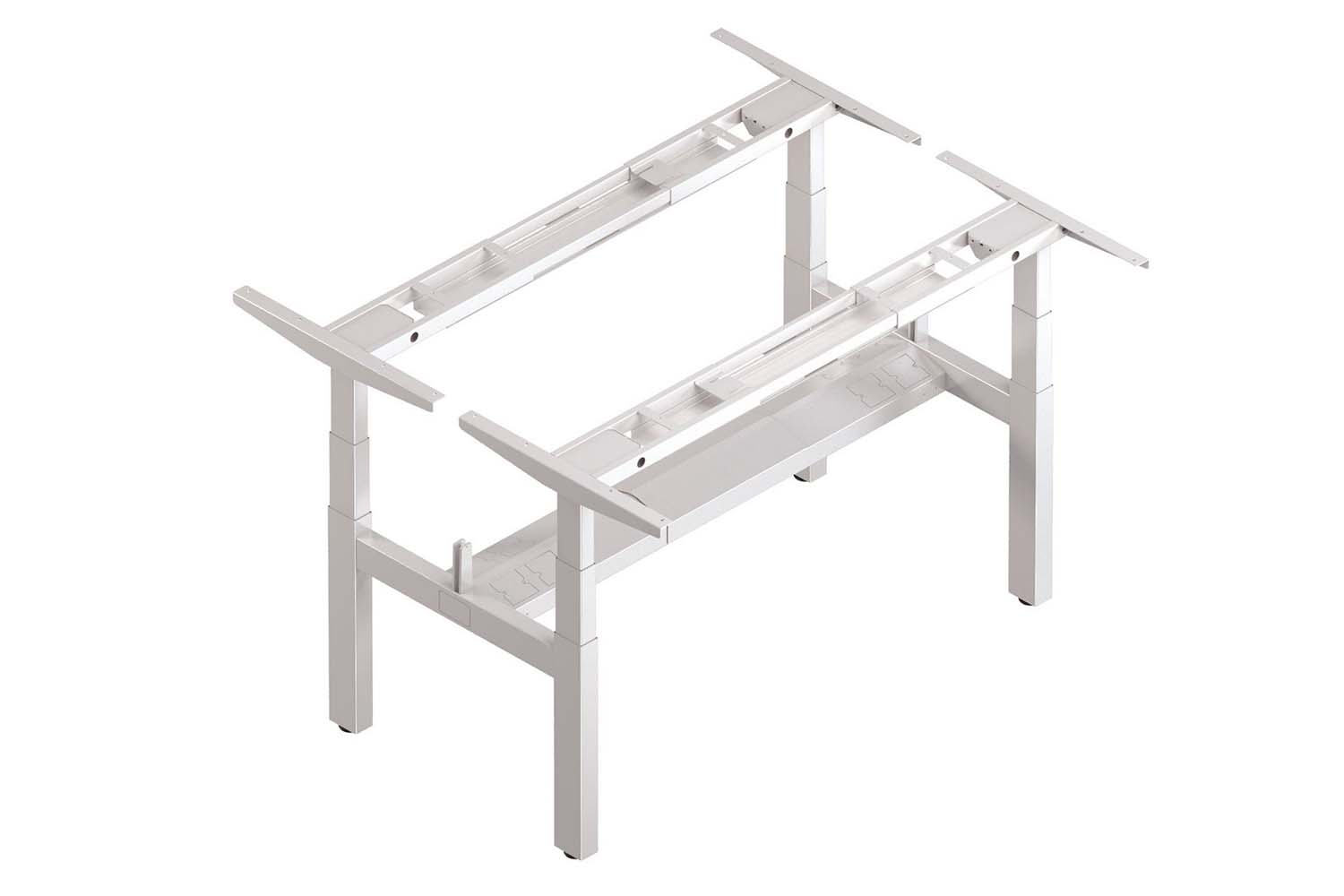 UP1 BACK-TO-BACK DUAL ADJUSTABLE DESK SYSTEM *WHITE COLOUR FRAME