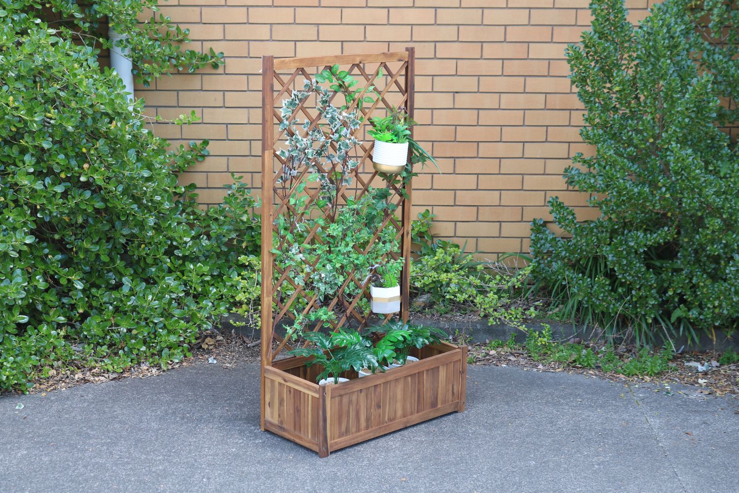 BISTRO Outdoor Wooden Flower Pot with Trellis (Medium) (80x38x150)