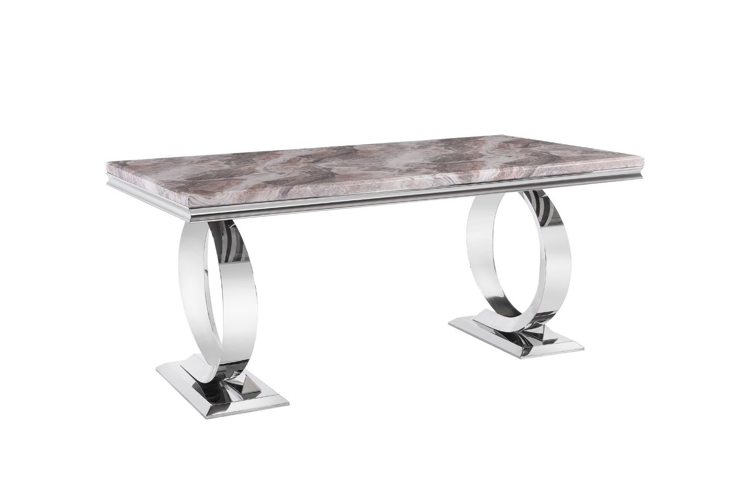 OMEGA 180 Marble Top Dining Table with Round Steel Legs